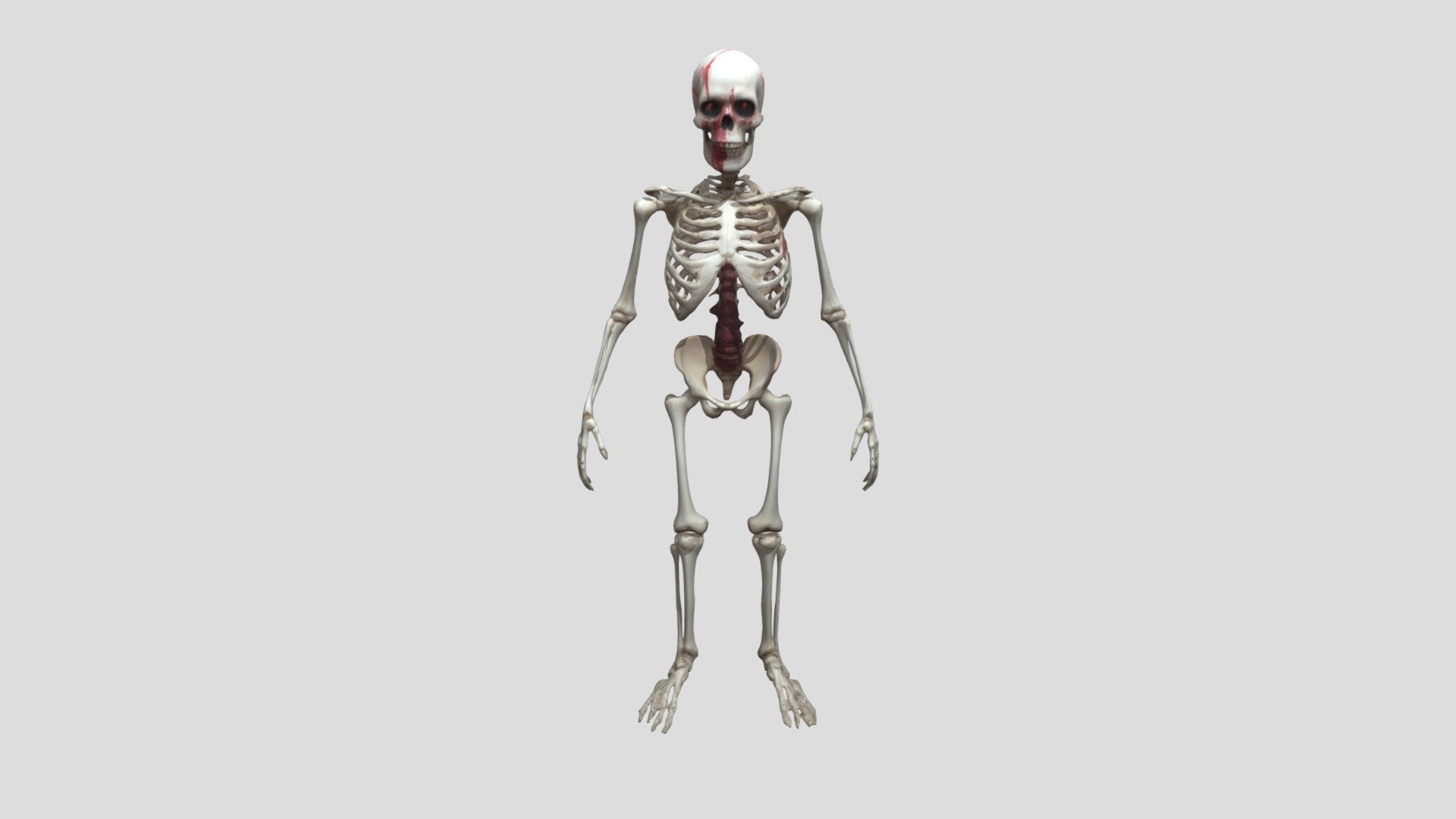 skeleton with blood red eyes and frail pale skin - 3D model by 624991 ...
