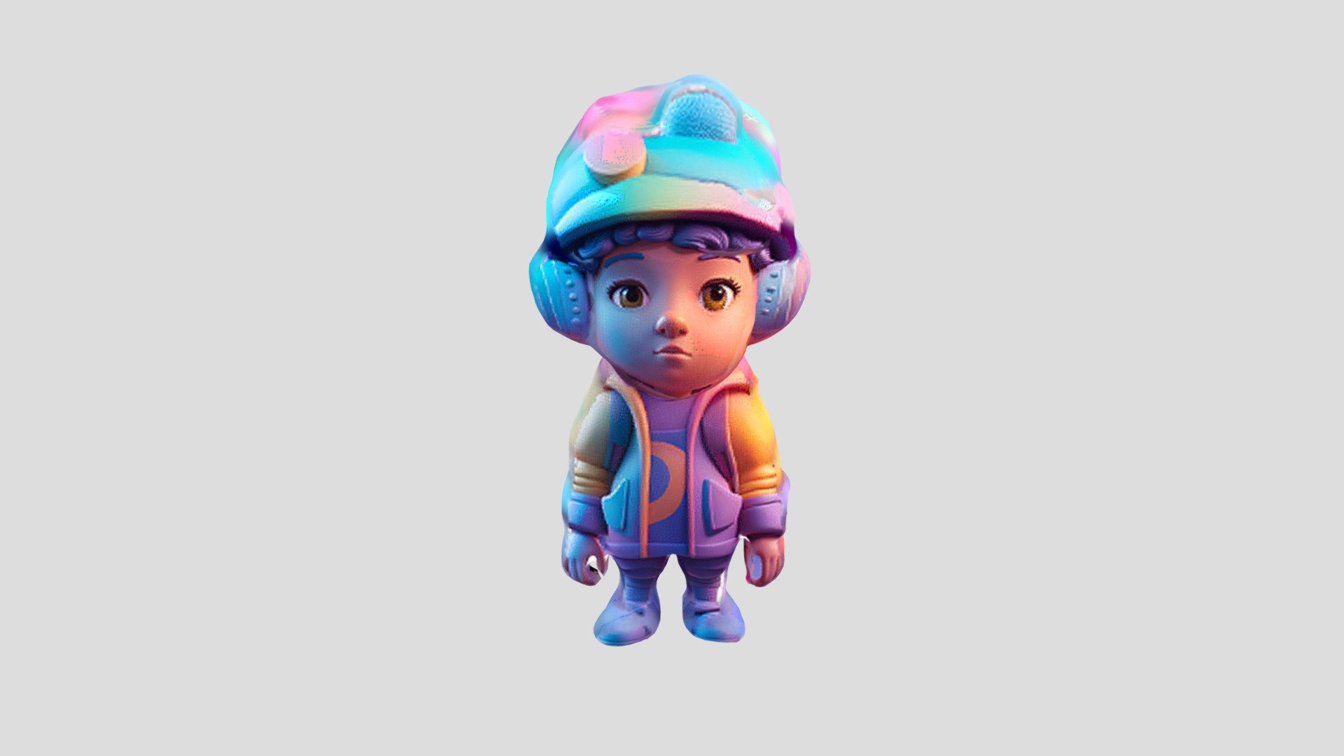 Colorful Boy with Headphones A small, colorfu - Download Free 3D model ...