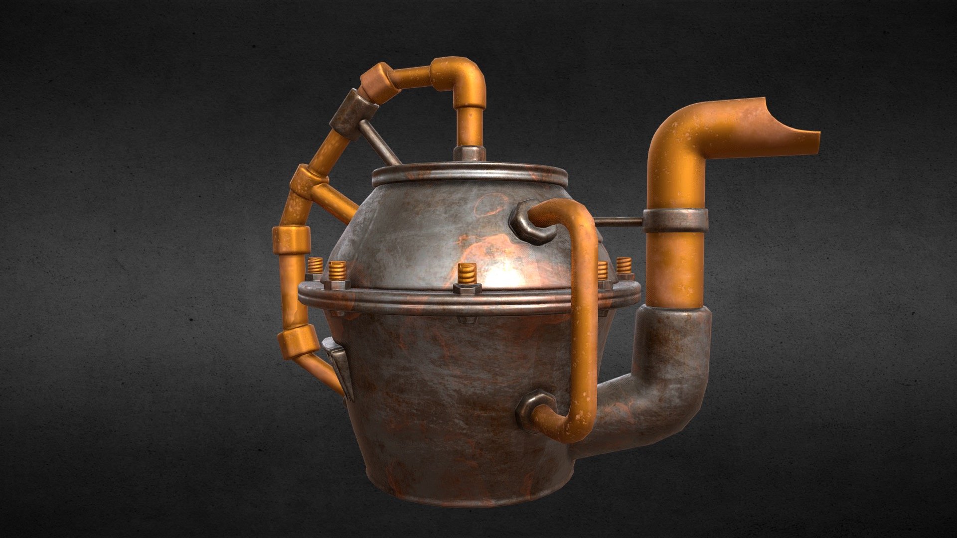 Burner - kettle - steampunk - 3D model by narwha [f79199b] - Sketchfab
