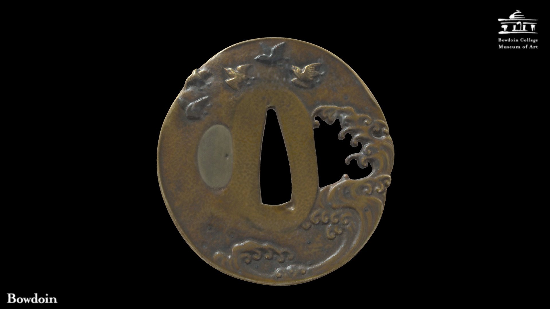 Sword Guard (Tsuba): Birds with Waves - 3D model by Bowdoin College ...