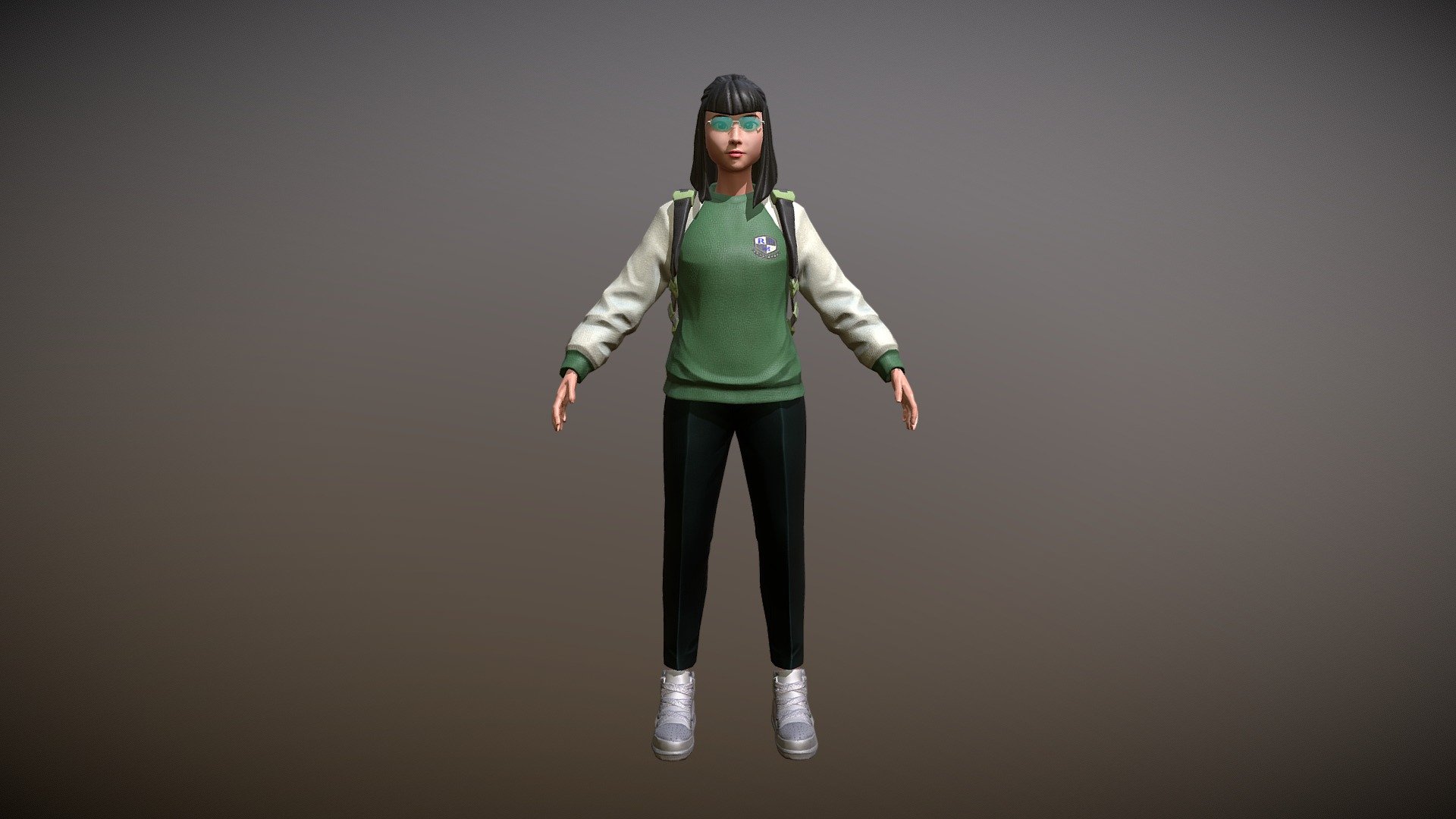 Girl In Green - Rigged - Download Free 3D model by tonyflanagan ...