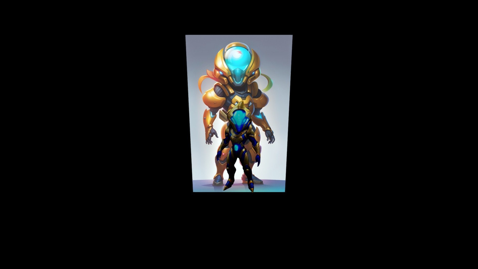 a of a robot with a glowing helmet on, samus ar - Download Free 3D ...
