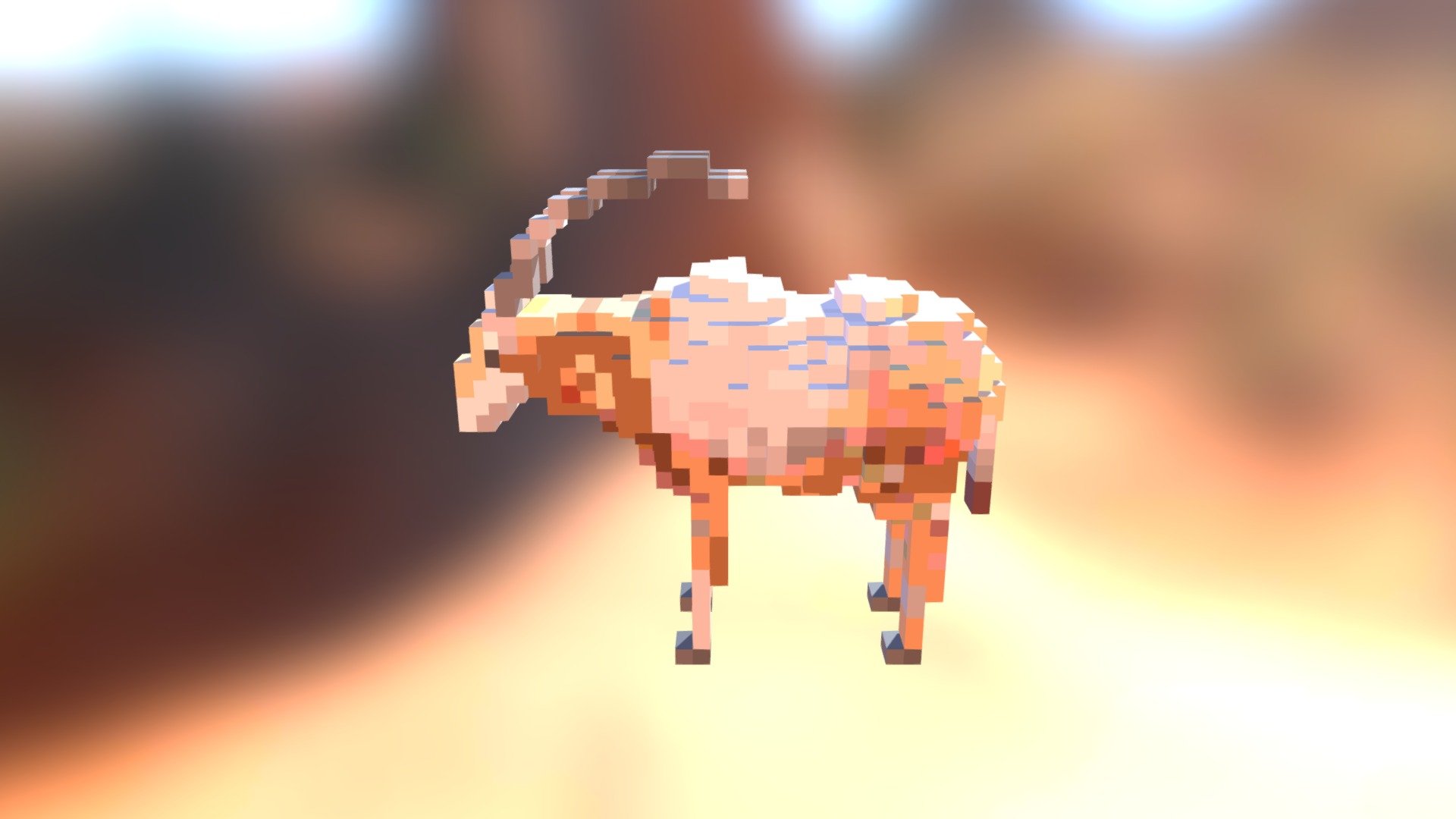 Scimitar Oryx Voxel - Download Free 3D model by WaxFreeOintment ...