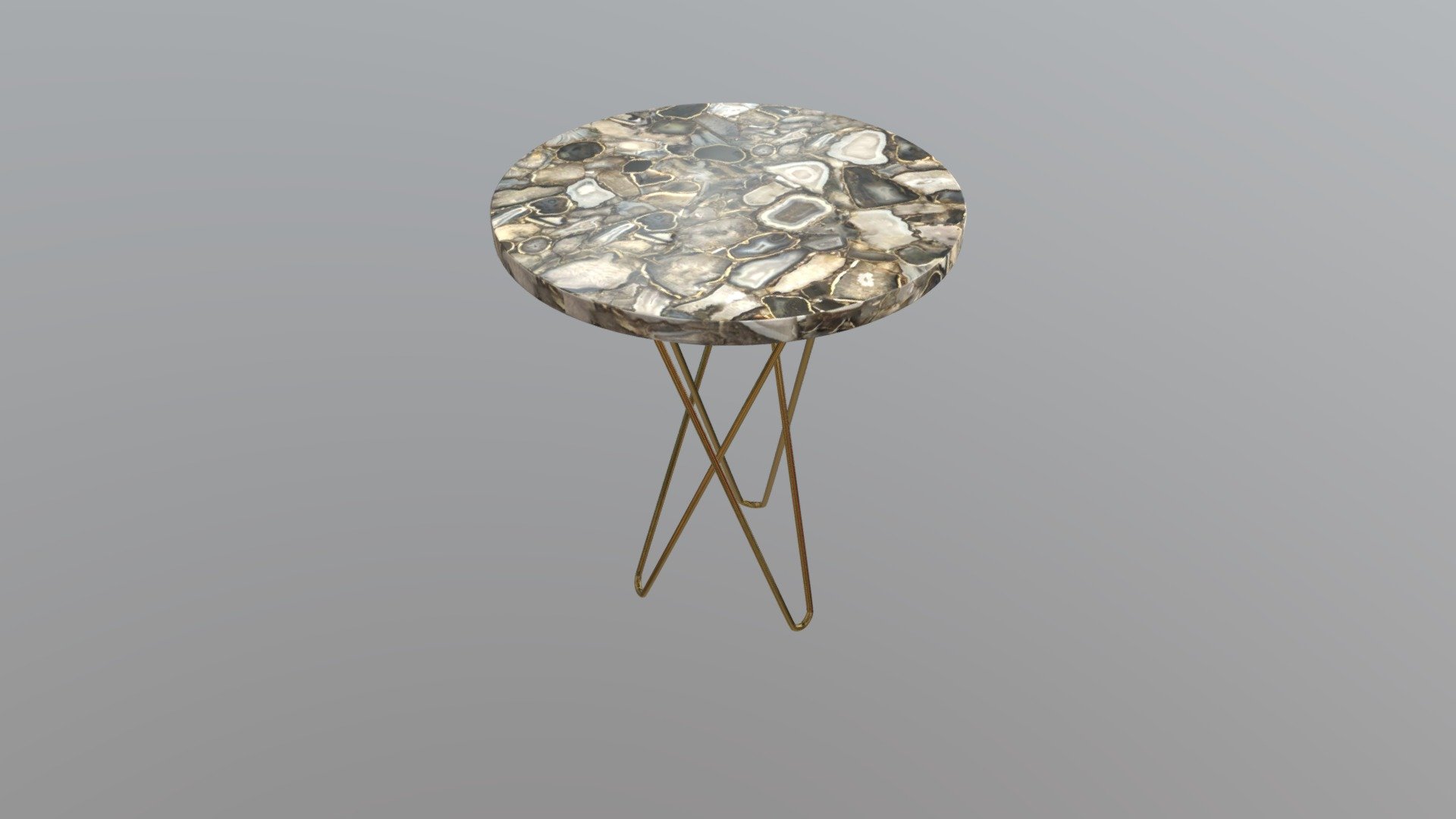 S1256 Grey Ecstasy Agate Table - Golden - 3D model by Poly9 [f7bd245 ...