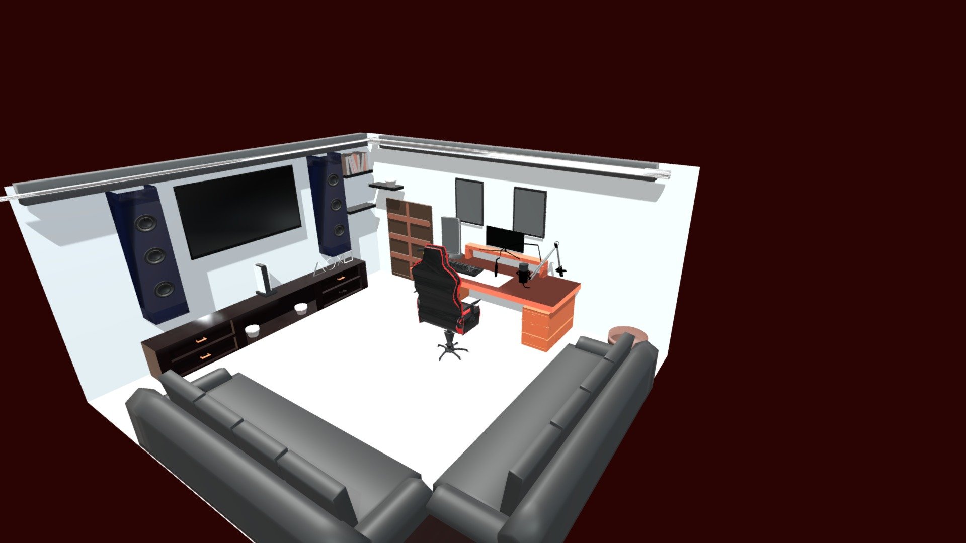 gaming room - 3D model by neilsharma69 [f7be546] - Sketchfab