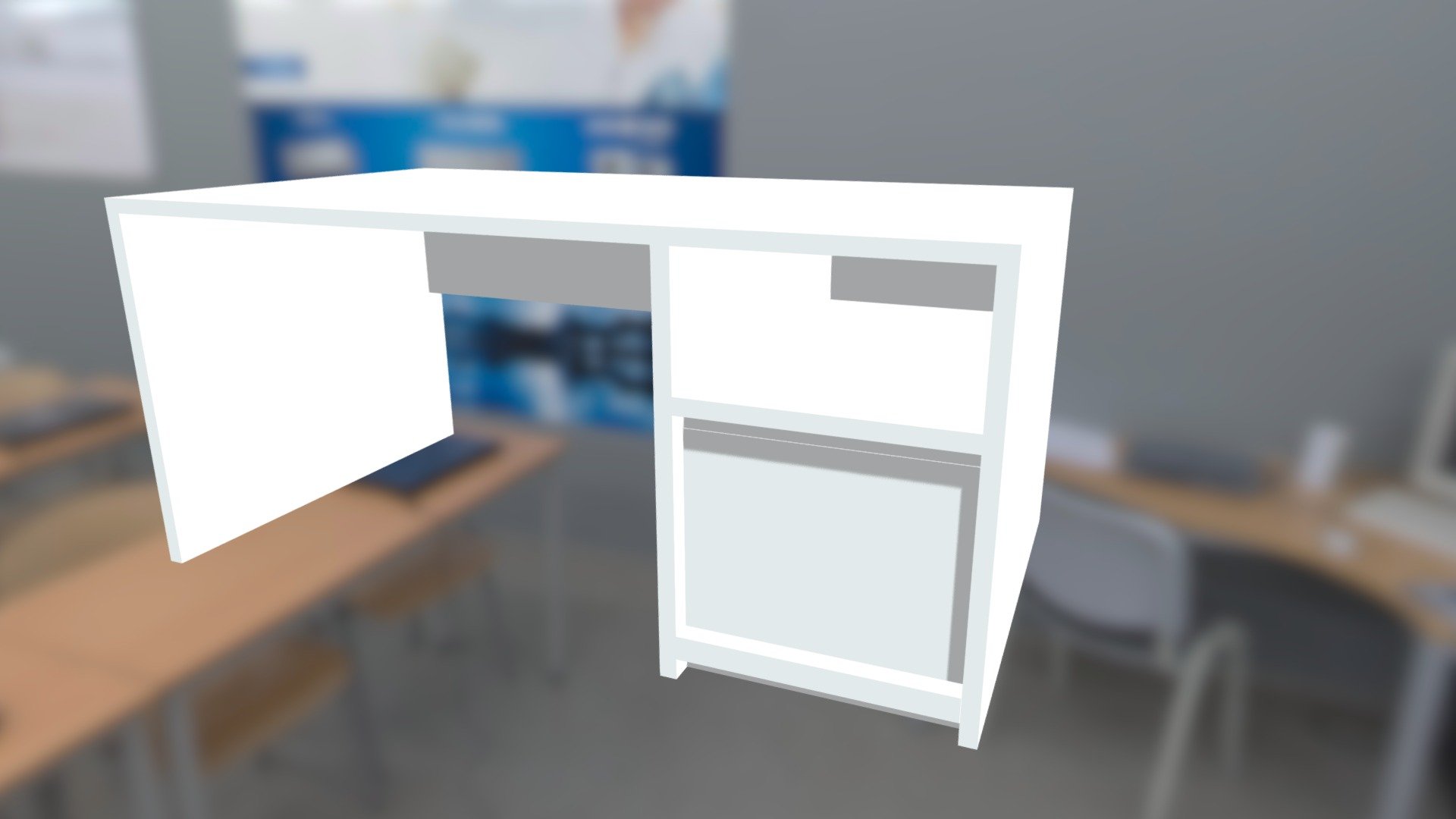Simple Office Desk (Free) - Download Free 3D model by Pichael ...