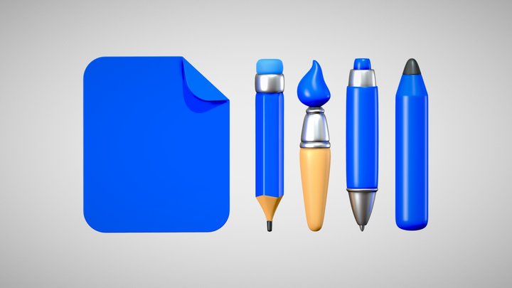 Stationery 3D models - Sketchfab