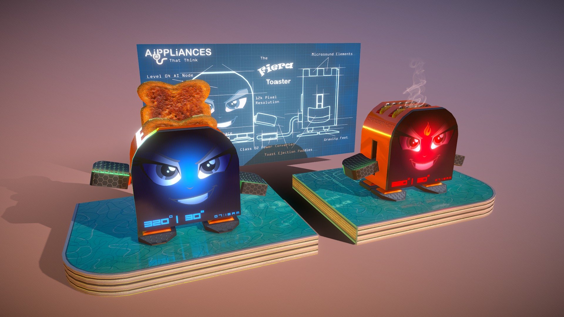 AiPPLIANCES Fiera Brand Thinking Toaster - Download Free 3D model by ...