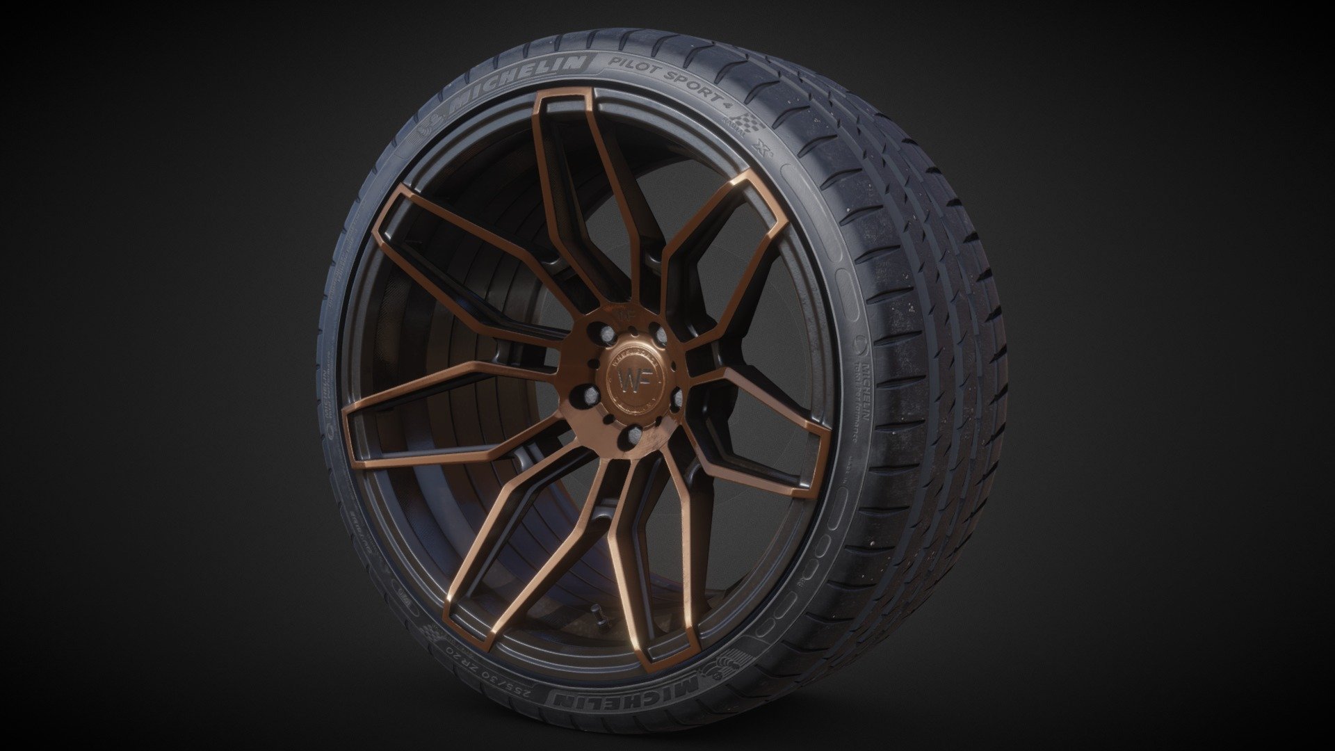 Rim WheelForce CF2-FF Tire MICHELIN PilotSport 4 - 3D model by Terllok ...