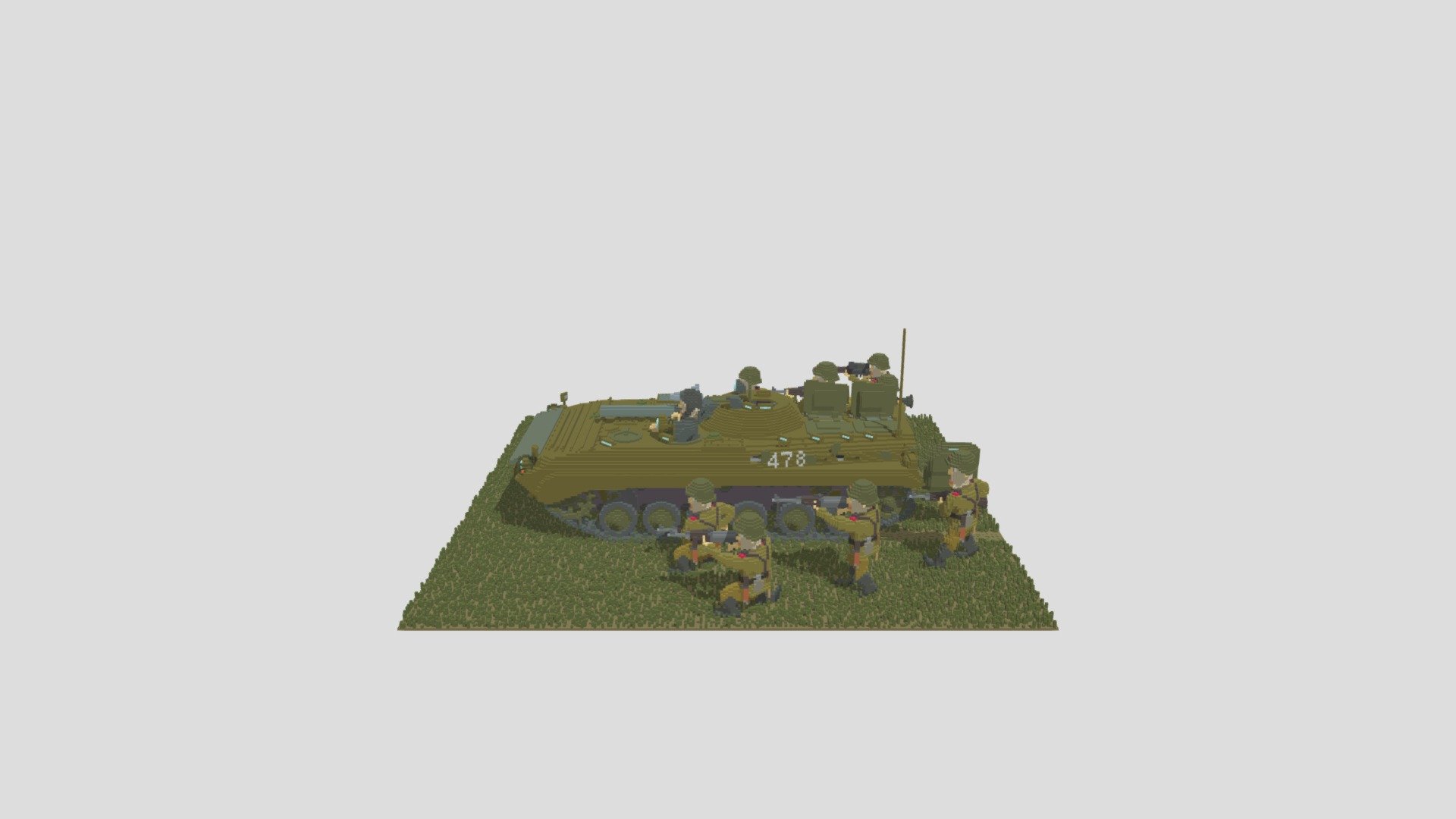 voxel infantry fighting vehicle BMP-1 - 3D model by Dmitry Pollack ...