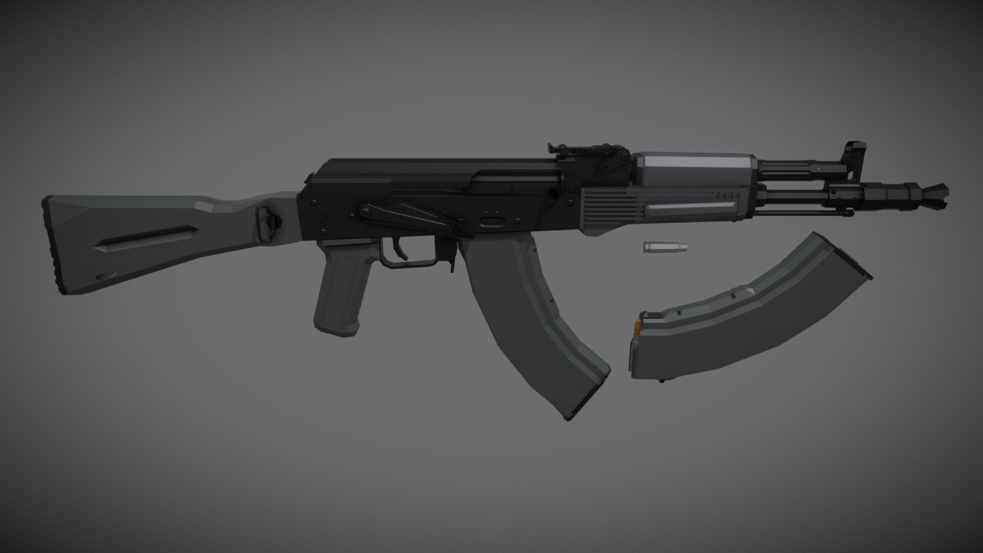 low-poly AK-104 - Download Free 3D model by D_U (@DU1701) [f7dfd95 ...