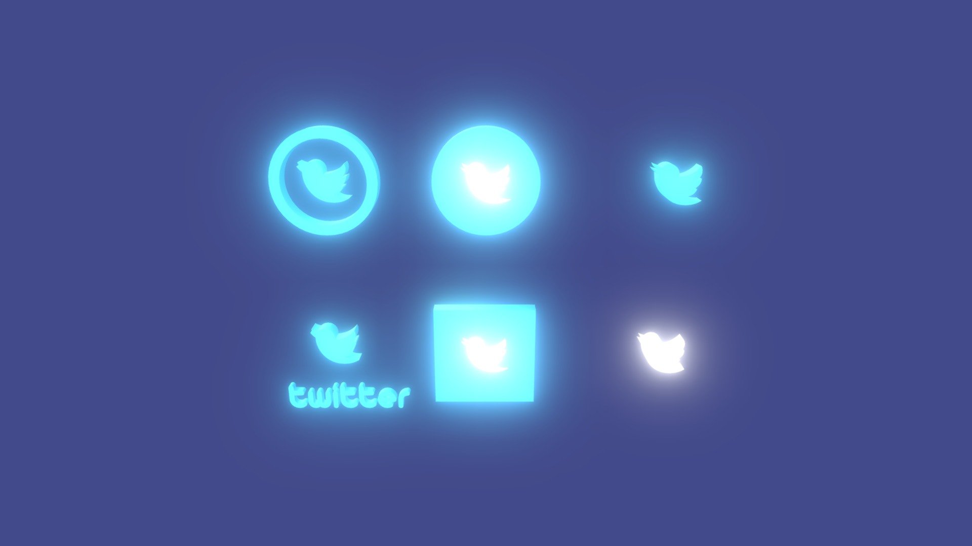 neon social media icons: Twitter - Download Free 3D model by olmezerreg ...
