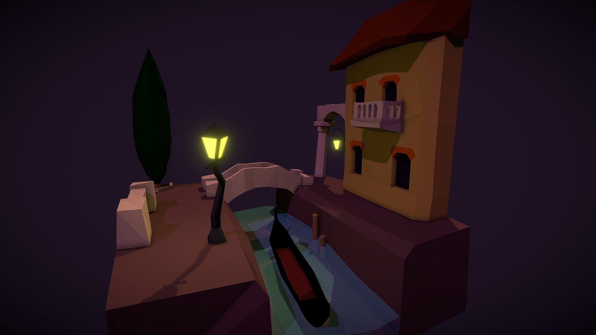 Low-poly Venice scenery - 3D model by Arodin [f7e49f5] - Sketchfab