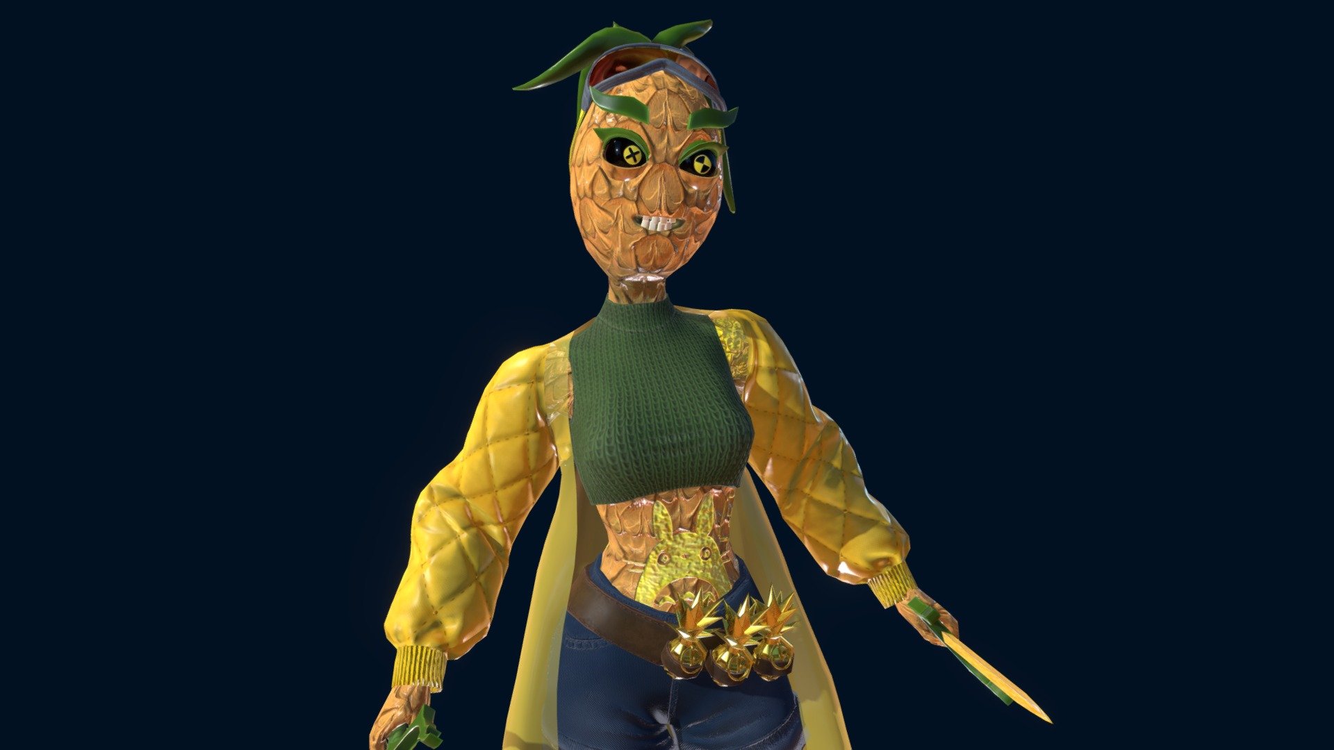 Pinapple Humanization - 3D model by Kurkuezhik (@12345sa945) [f7e4b85 ...