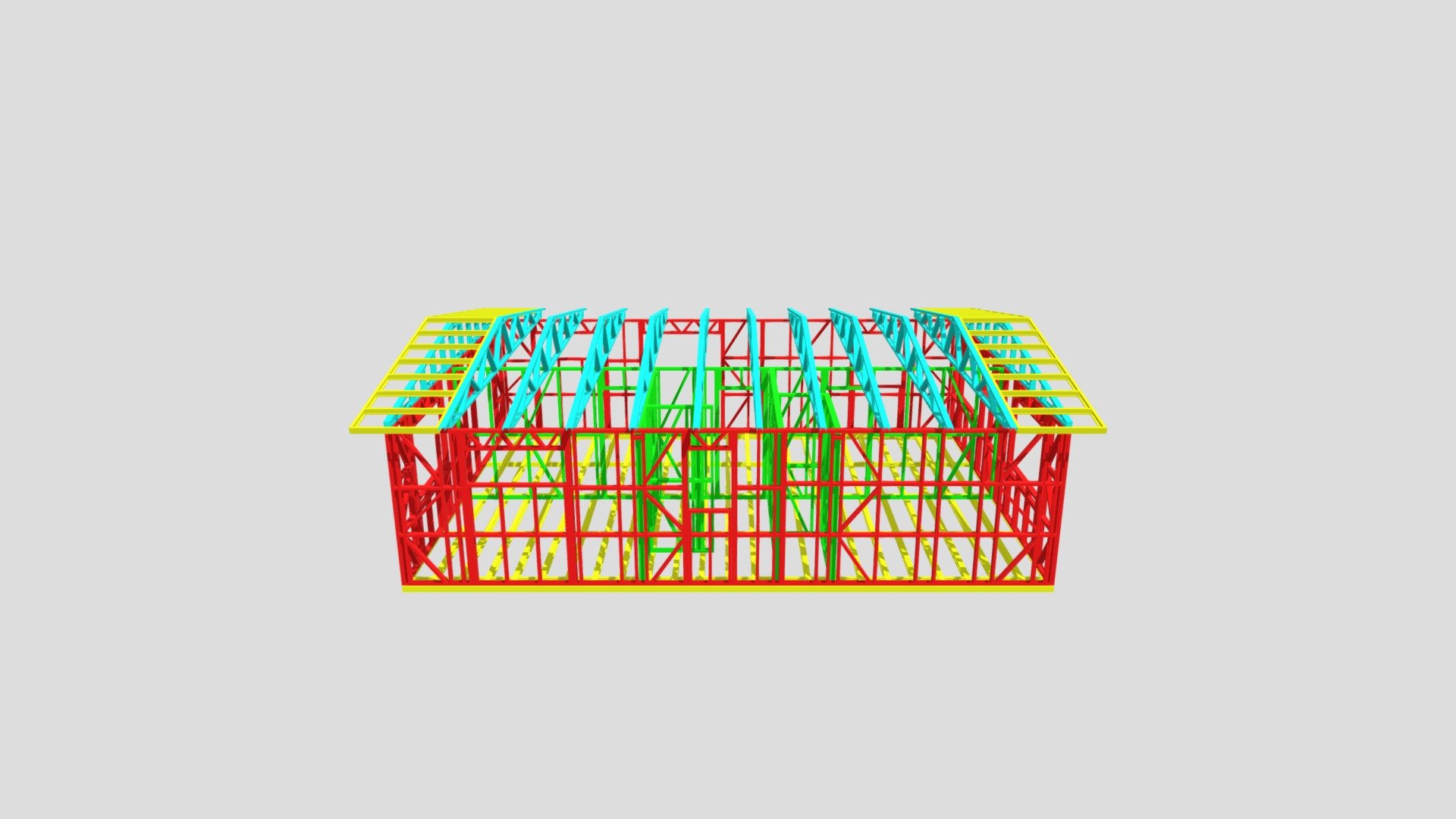 9.6x7.0m with Gable Roof - Download Free 3D model by Steel Frame ...