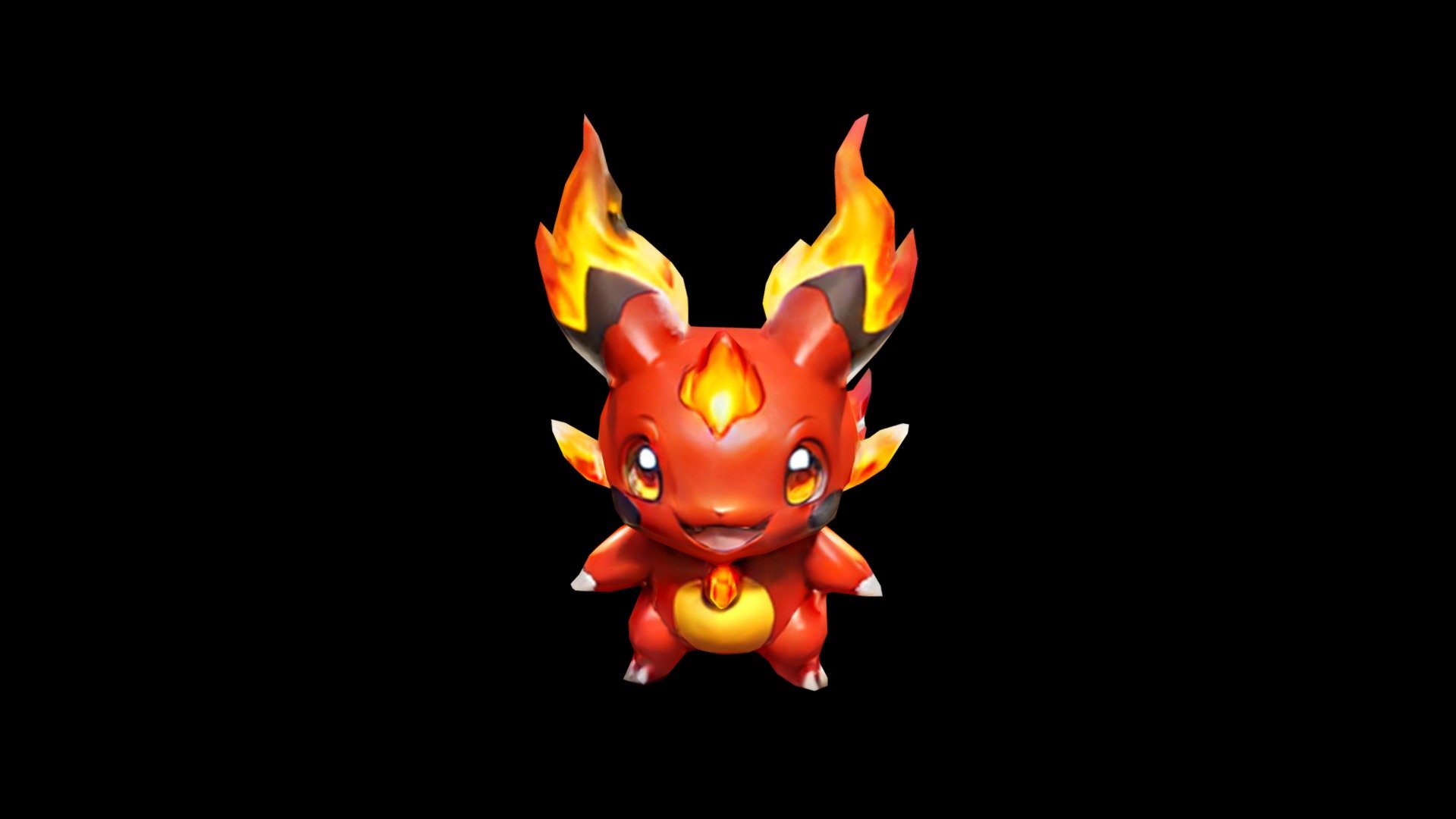 "Whimsical Orange Creature A Cartoon Illustratio - Download Free 3D ...