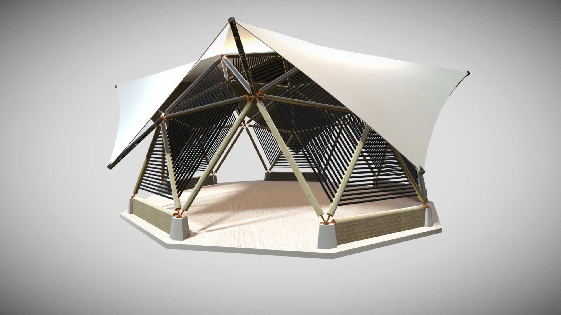 BAMBOO GEODESIC TENT BAKED - Buy Royalty Free 3D model by Velandia.G ...