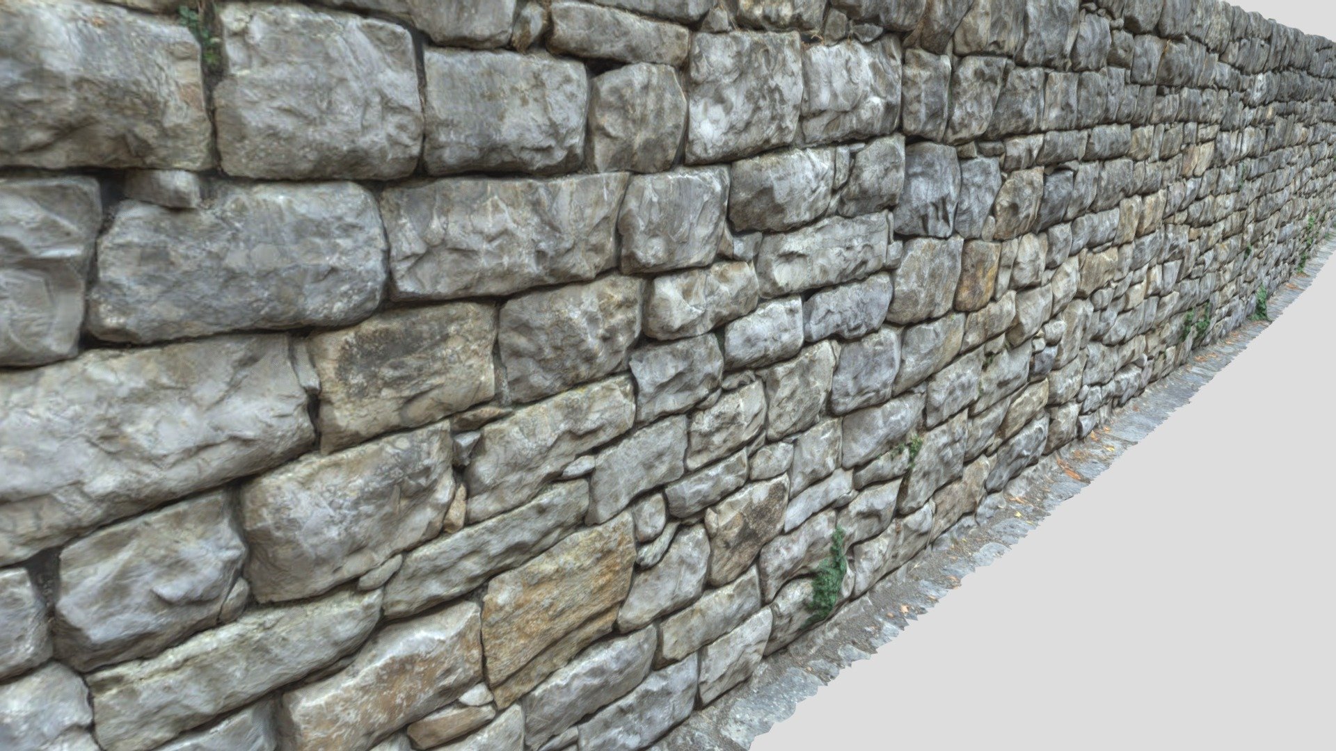 Cobblestone long wall_Lowpoly_Normals - Buy Royalty Free 3D model by ...