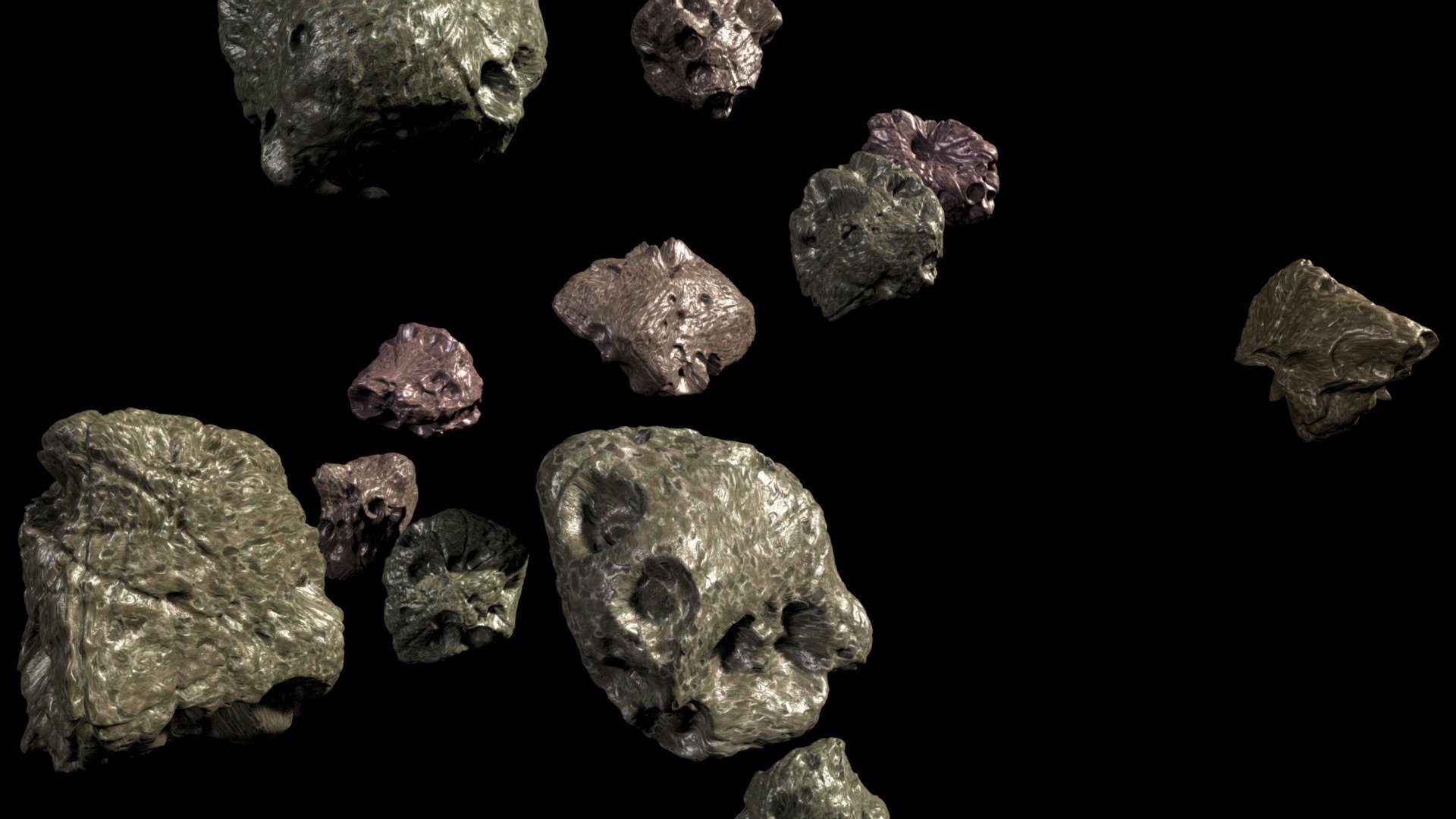12 Asteroids (medium-Poly) - 3D model by Sereib [f7f9ad7] - Sketchfab
