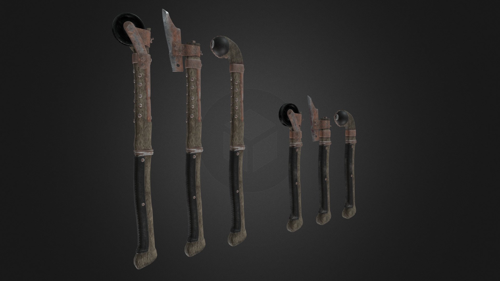 Post apoc weapons 1 - maces and axe - Download Free 3D model by ...