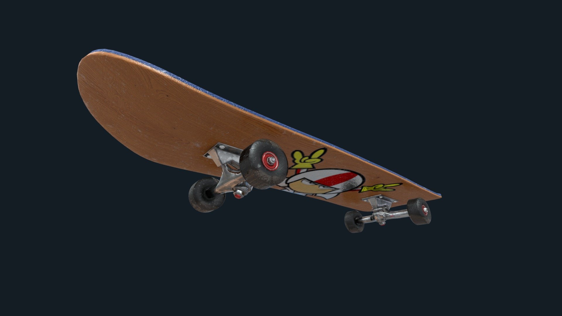Skateboard Kick Butkowski [Texturing Challenge] - 3D model by AndresMora1 [f8050a1] - Sketchfab