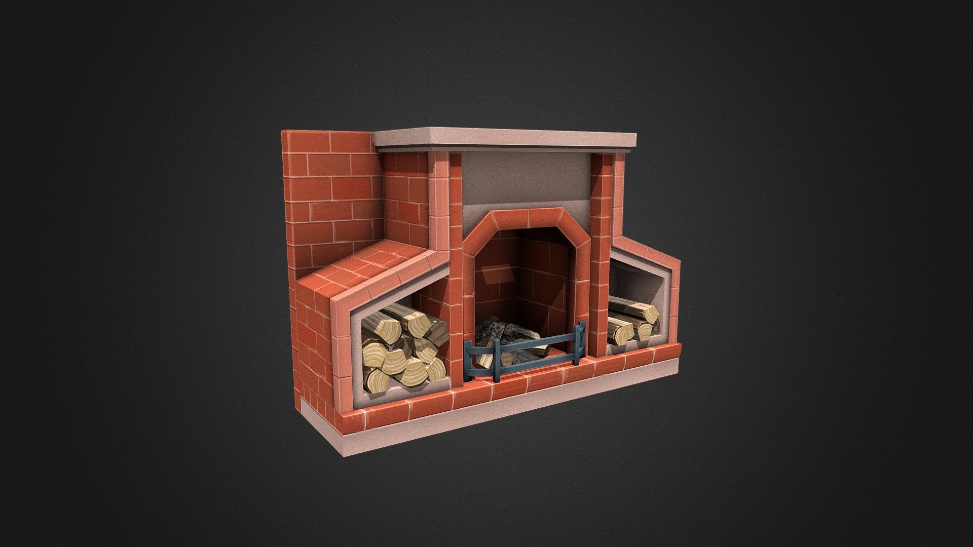 Brick Fireplace - 3D model by Phlo (@PhloArt) [f811364] - Sketchfab