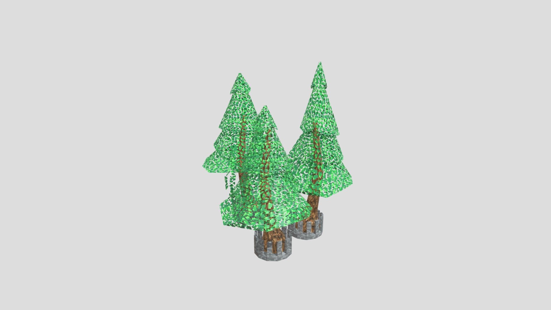 Pixel Art Full Tree Set - Download Free 3D model by SILVER KEY (@silver ...