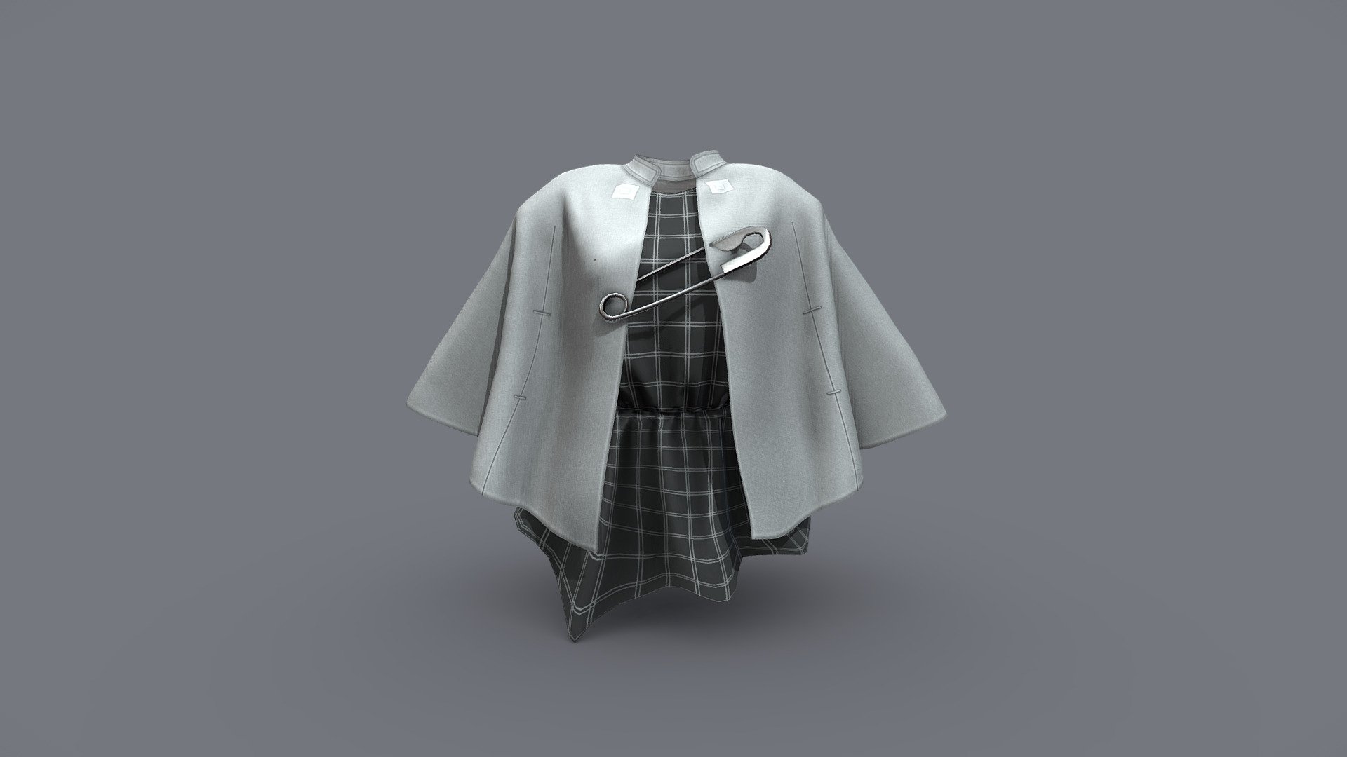 SAVE! Female Cloak Mini Dress Outfit - Buy Royalty Free 3D model by ...