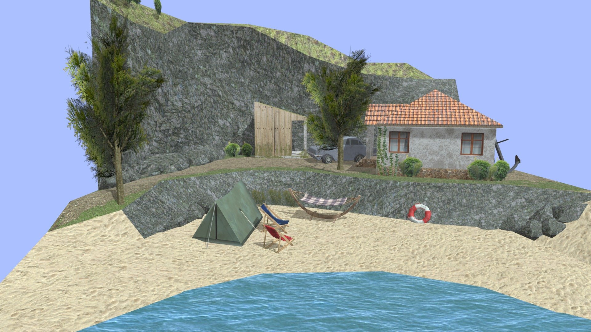 beach_scene DAE - 3D model by Morsipilami [f81ae5d] - Sketchfab