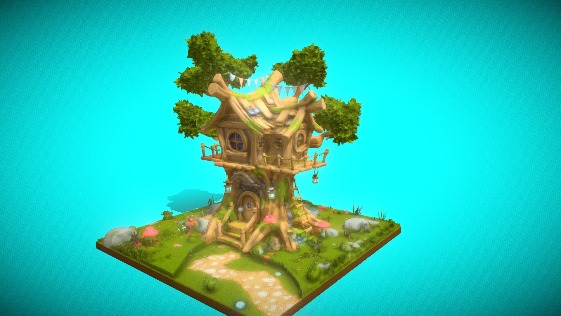 Fantasy treehouse 3d model - Download Free 3D model by GR-video ...