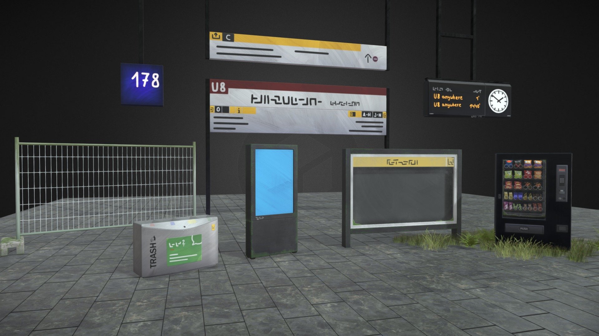 Stylized subway props - 3D model by Maresa (@MaresaAlthof) [f81f688 ...