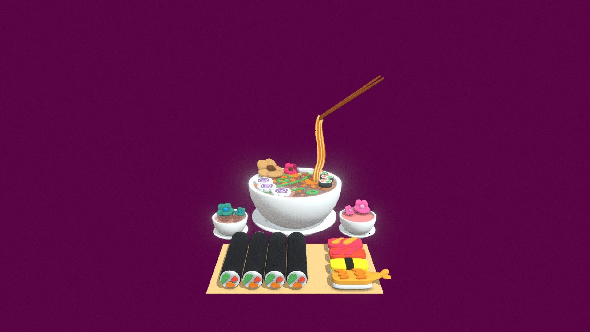 Stylized Ramen And Sushi + Sauces But BETTER!!! - Download Free 3D ...