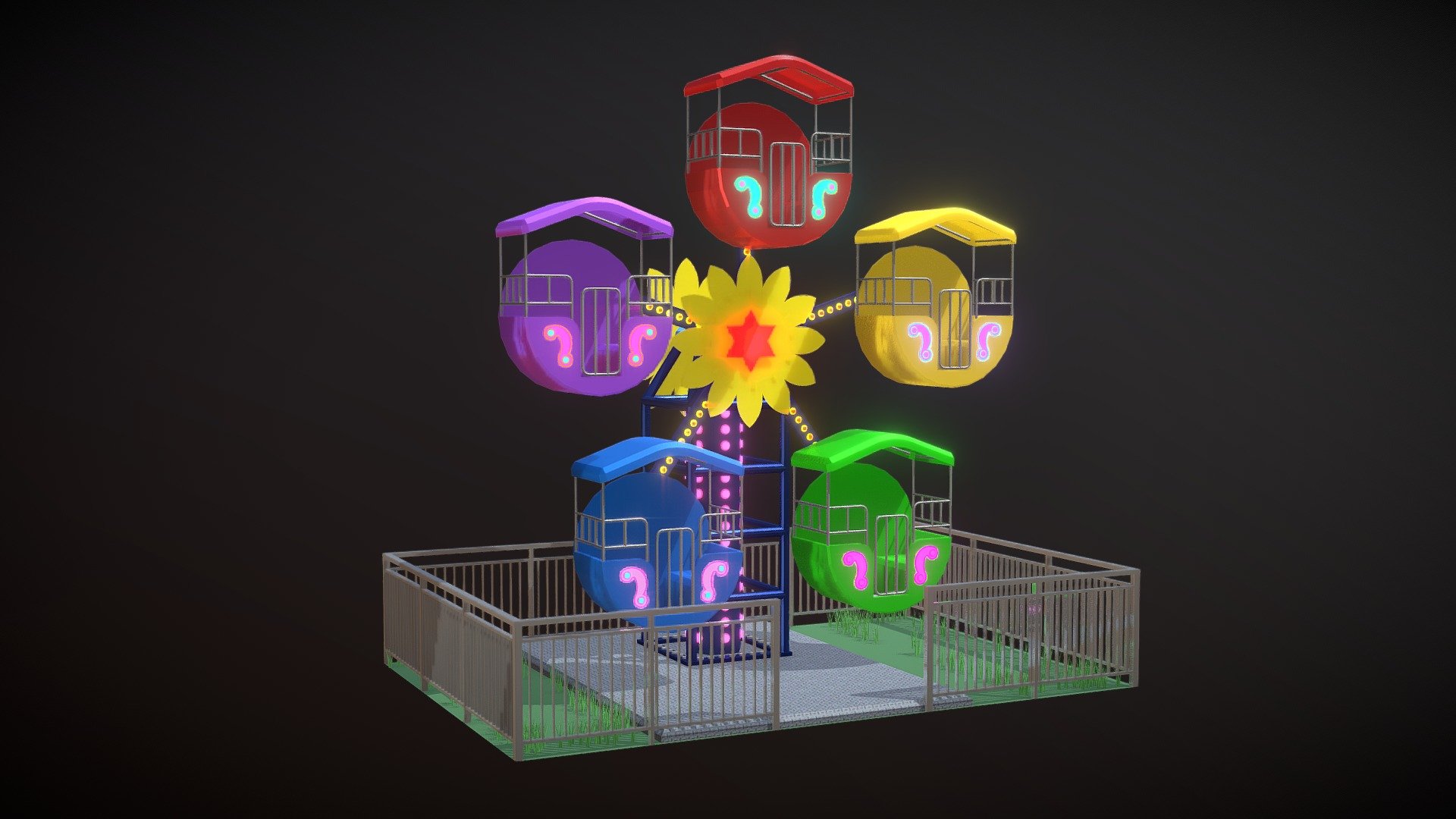Children's Attraction Mini Ferris Wheel - 3D model by Sergo_CRAFTSMAN ...