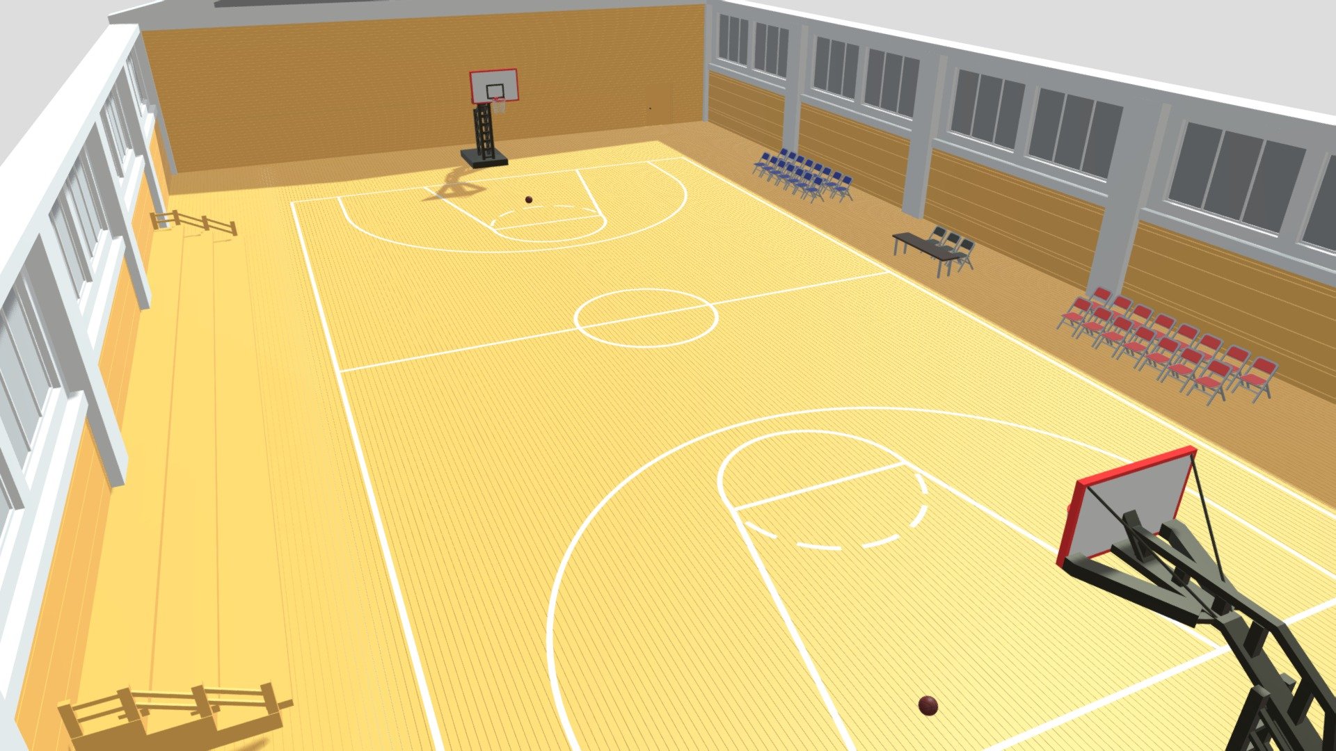 Cartoon Basketball Gym - Buy Royalty Free 3D model by Philip Storm ...