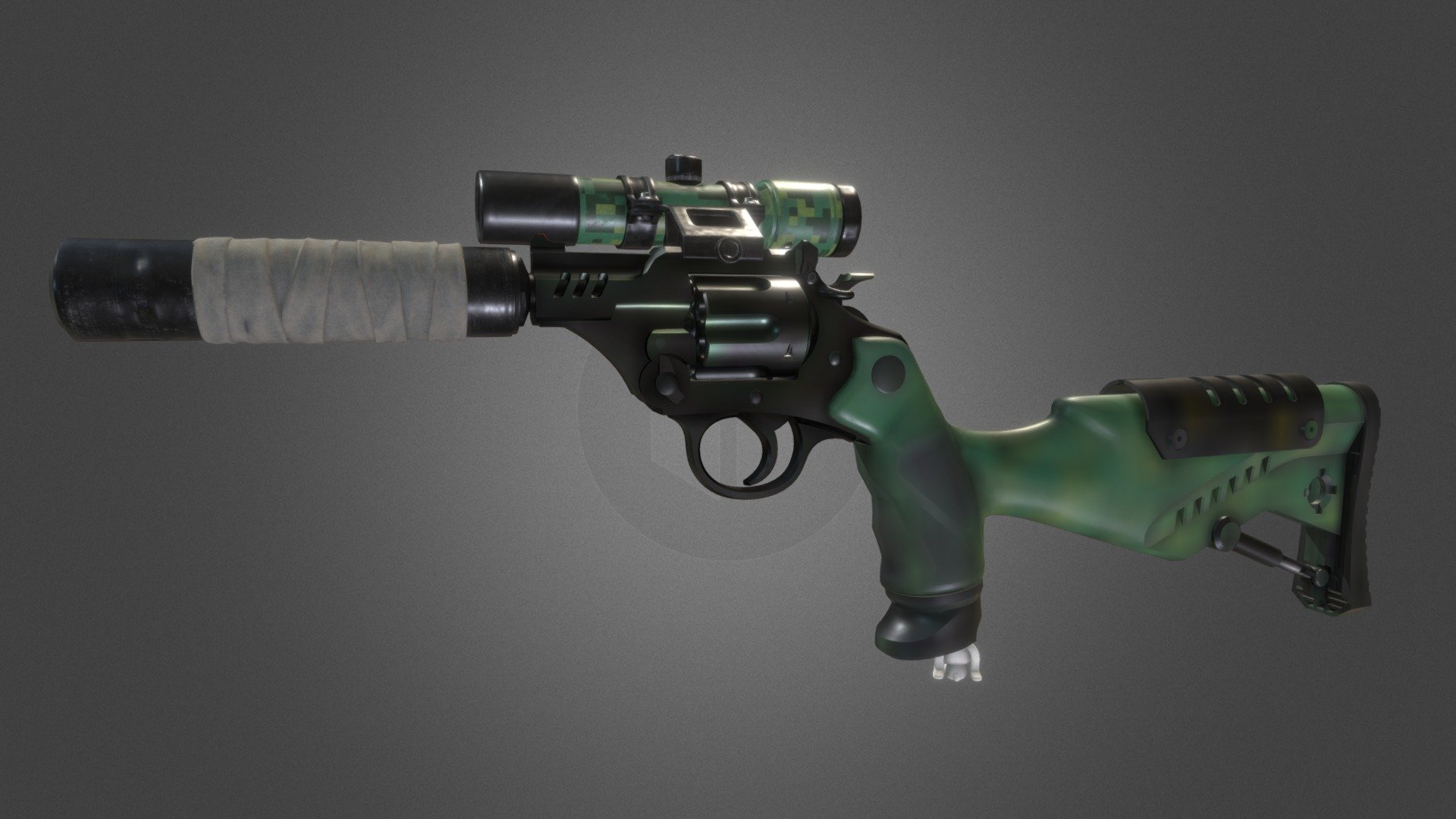 Custom Revolver - 3D model by Farline (@faris.dhanil) [f83a211] - Sketchfab