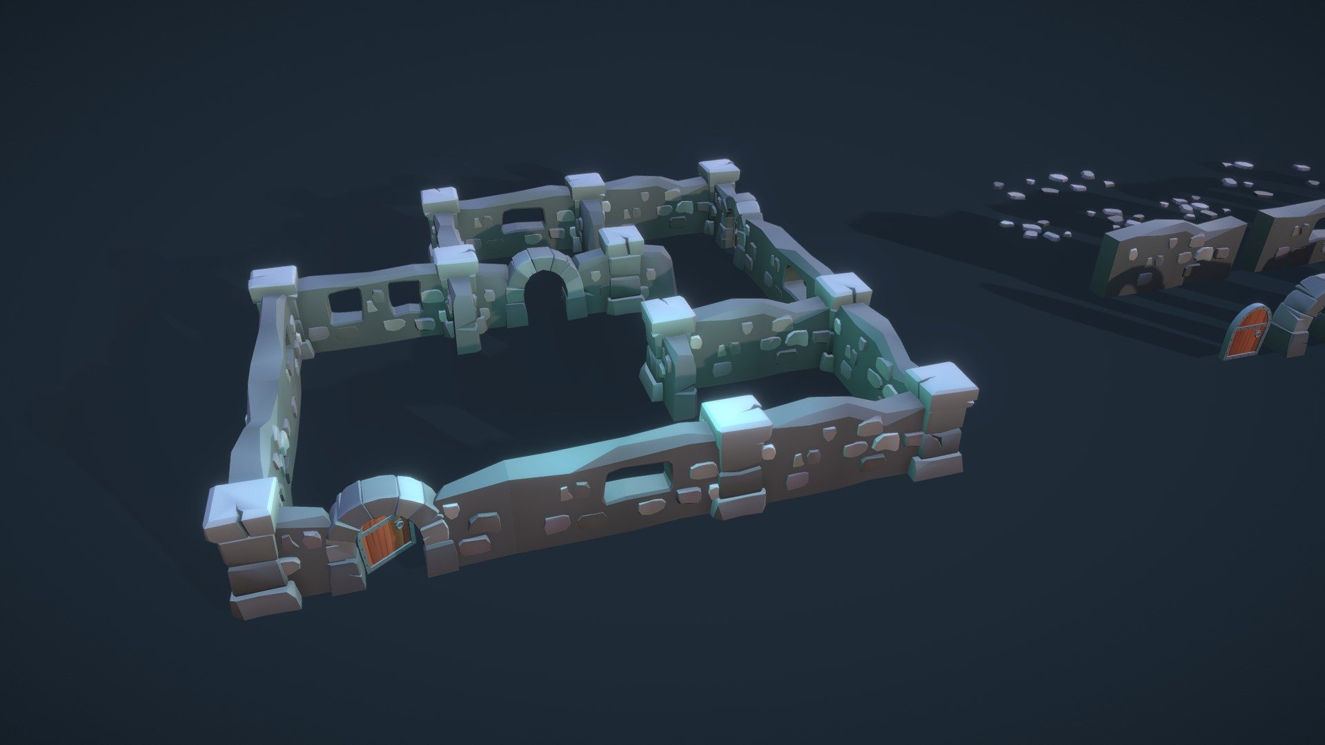 Modular Dungeon Builder Pack - Game ready - Buy Royalty Free 3D model ...