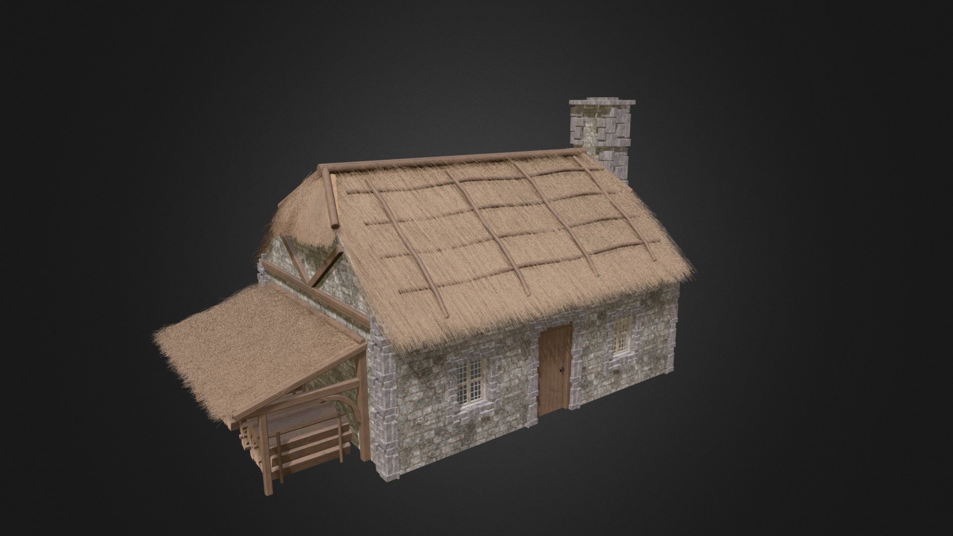 Medieval style house GRASS ROOF - 3D model by Văn Nam (@namvansle ...