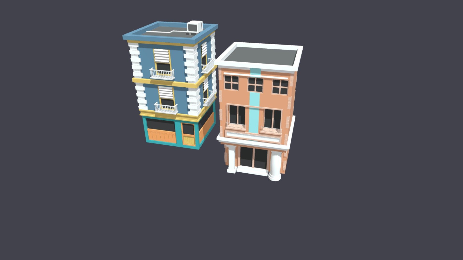 Low Poly Buildings - Download Free 3D model by FusionArt 3D (@FusionArt ...