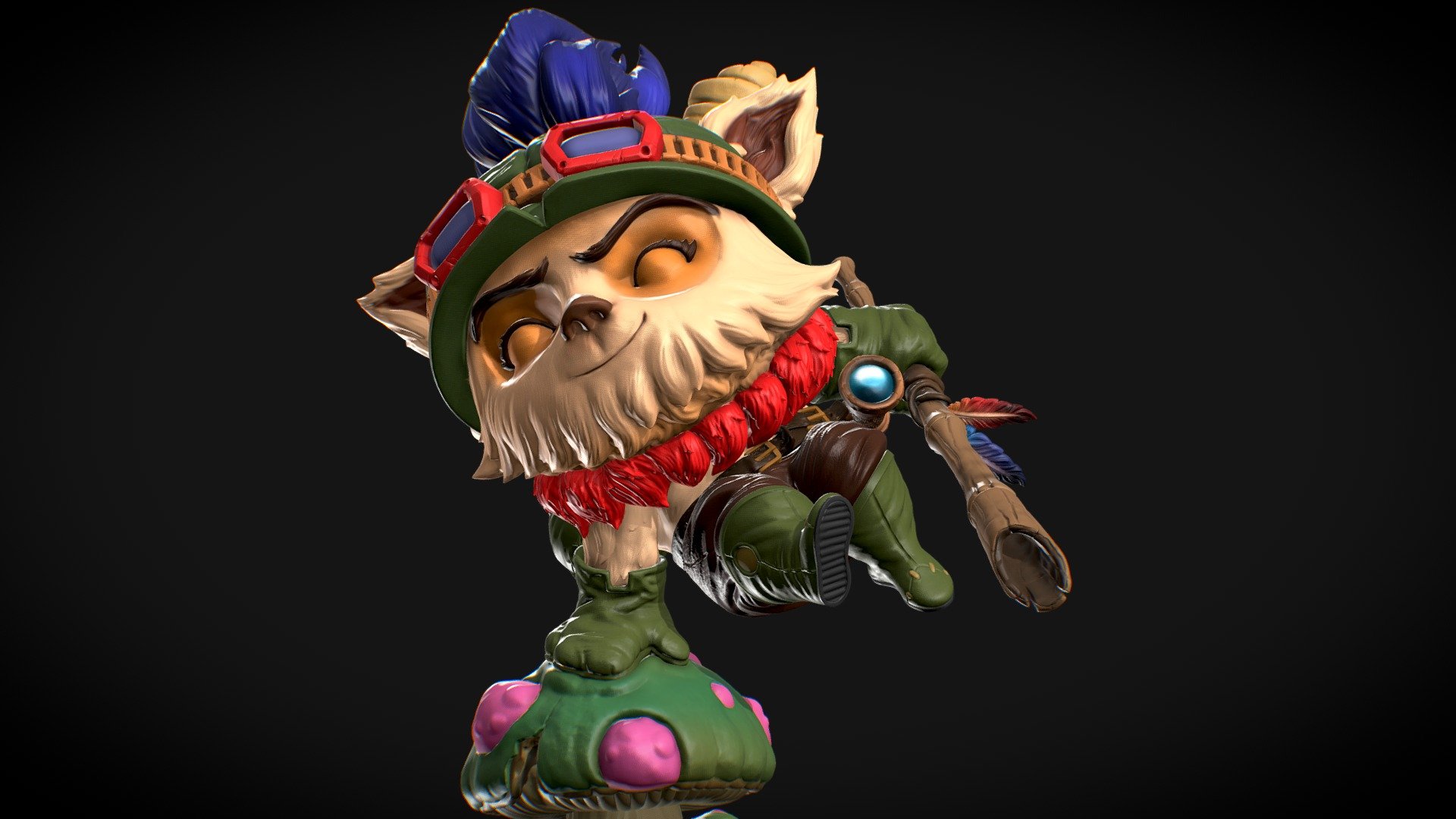 Captain Teemo On Duty! - Fanart - 3D model by marcos.driguez [f853905] - Sketchfab