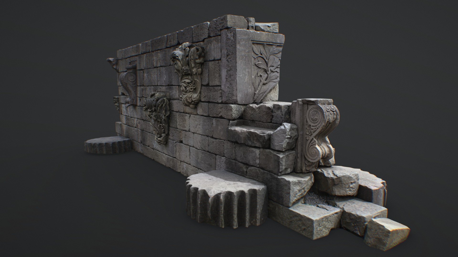Guild Park & Gardens - Wall Structure - Download Free 3D model by ...
