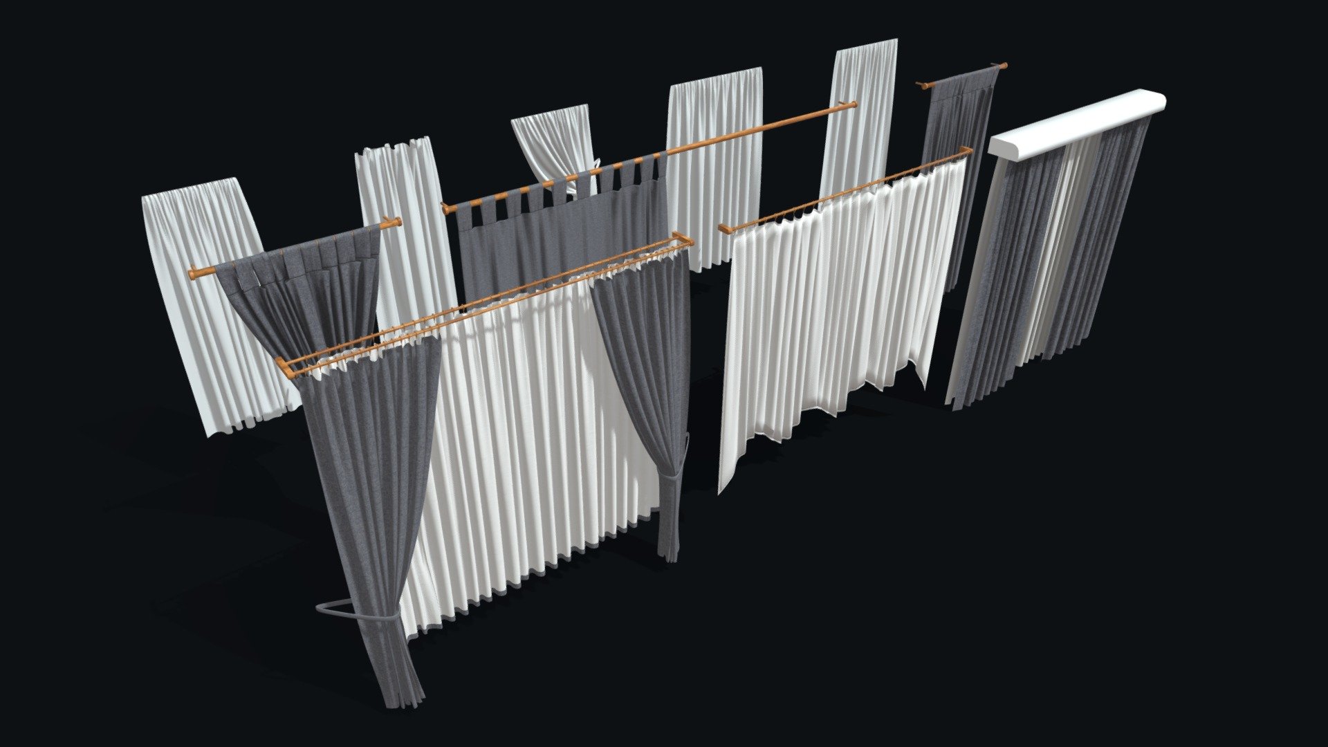 Curtains Pack Textured - Buy Royalty Free 3D model by Zhelazniakov ...
