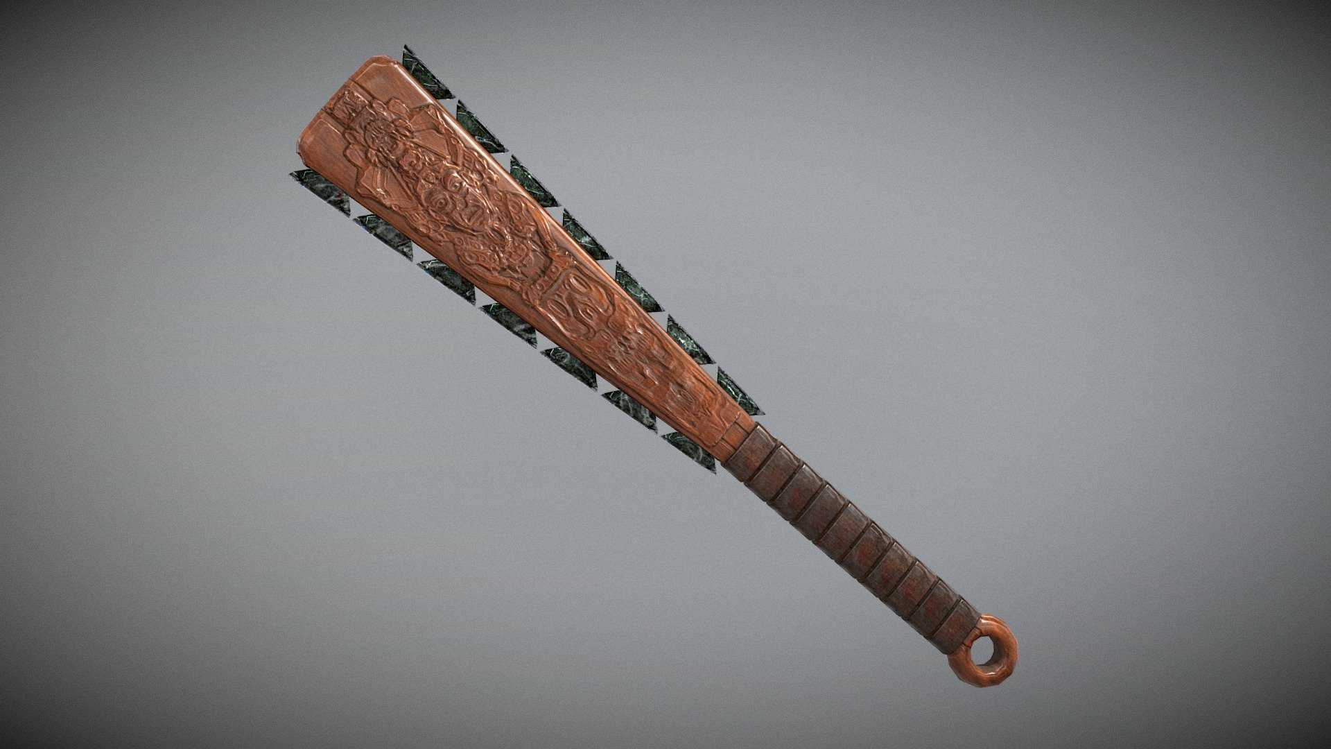 Aztec Maquahuitl Stone Sword - Download Free 3D model by ...
