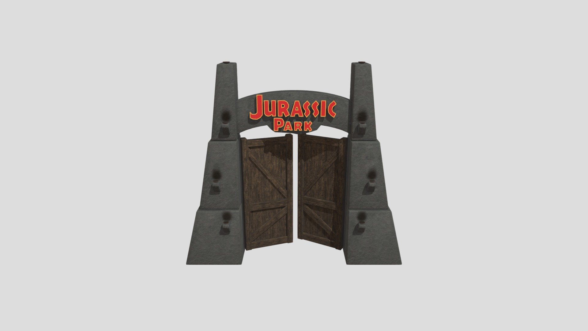 jurassic park gate - Download Free 3D model by Mathzilla5335 ...
