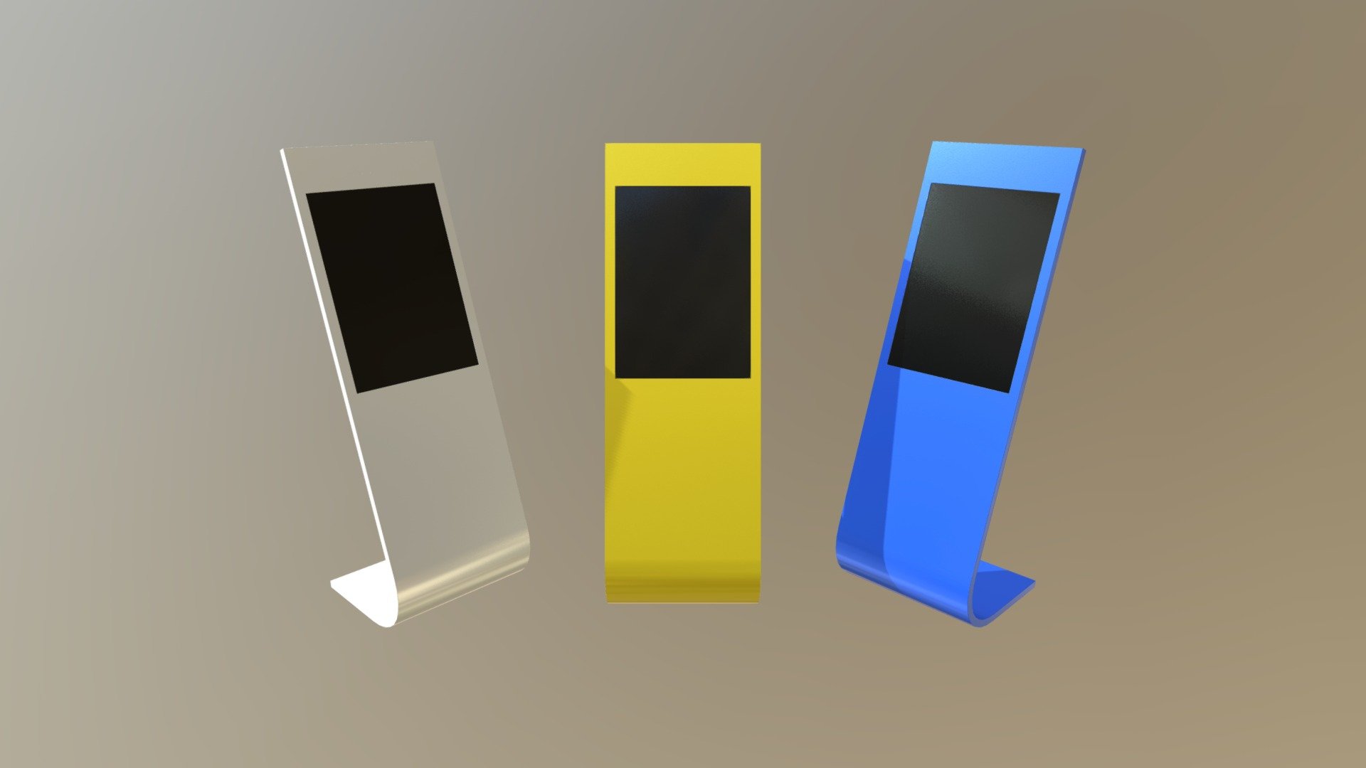 Sample of information kiosk with touchscreen - 3D model by Vitamin ...