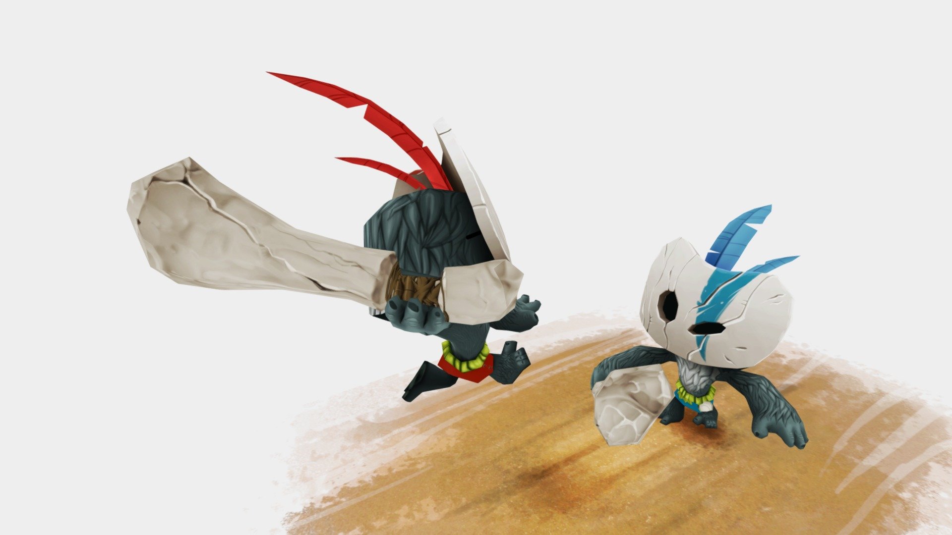 Gladiator monkeys - 3D model by henkkab [f86a962] - Sketchfab