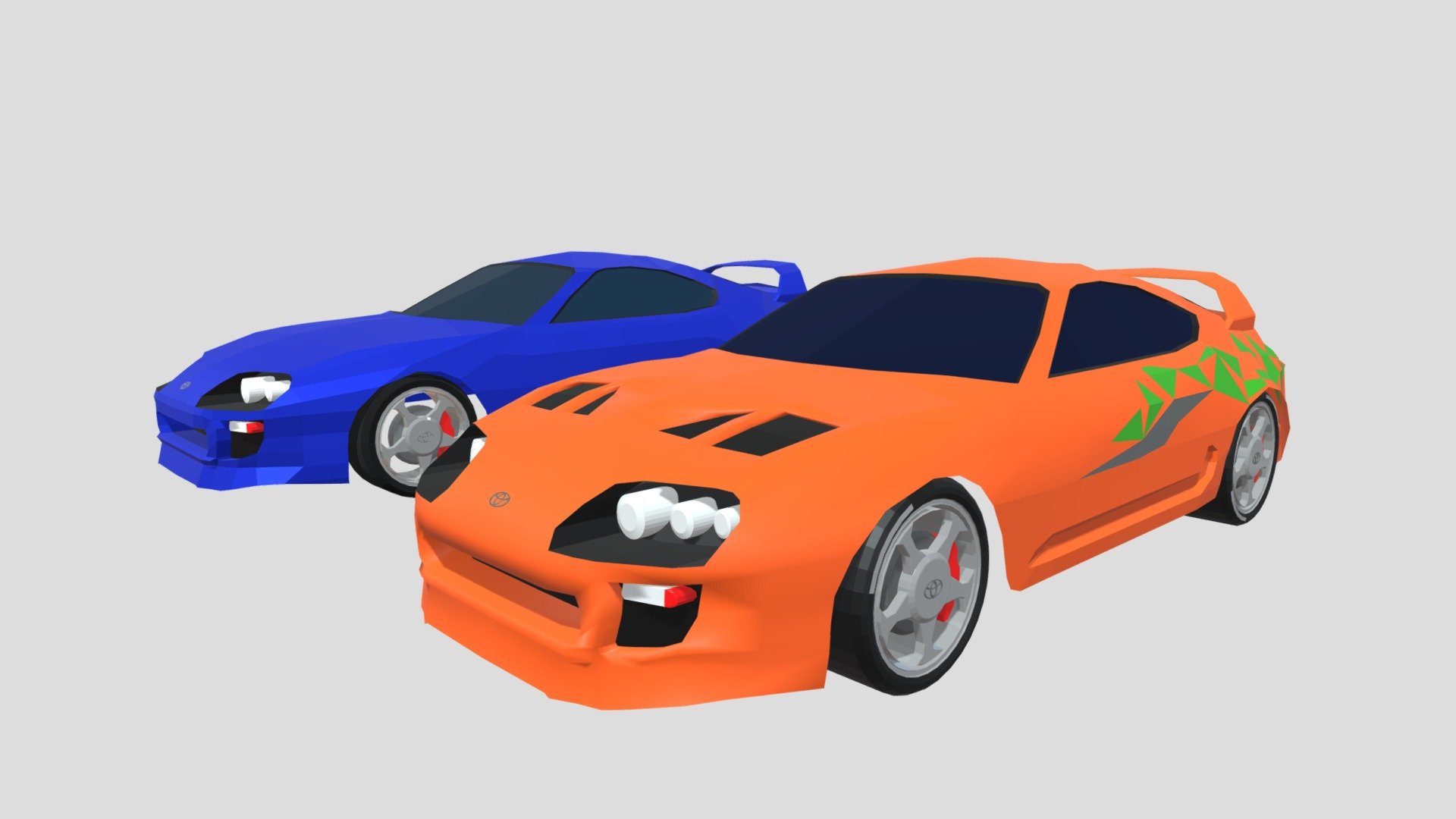 Toyota Supra low poly - 3D model by deathboos8 [f86b8c6] - Sketchfab