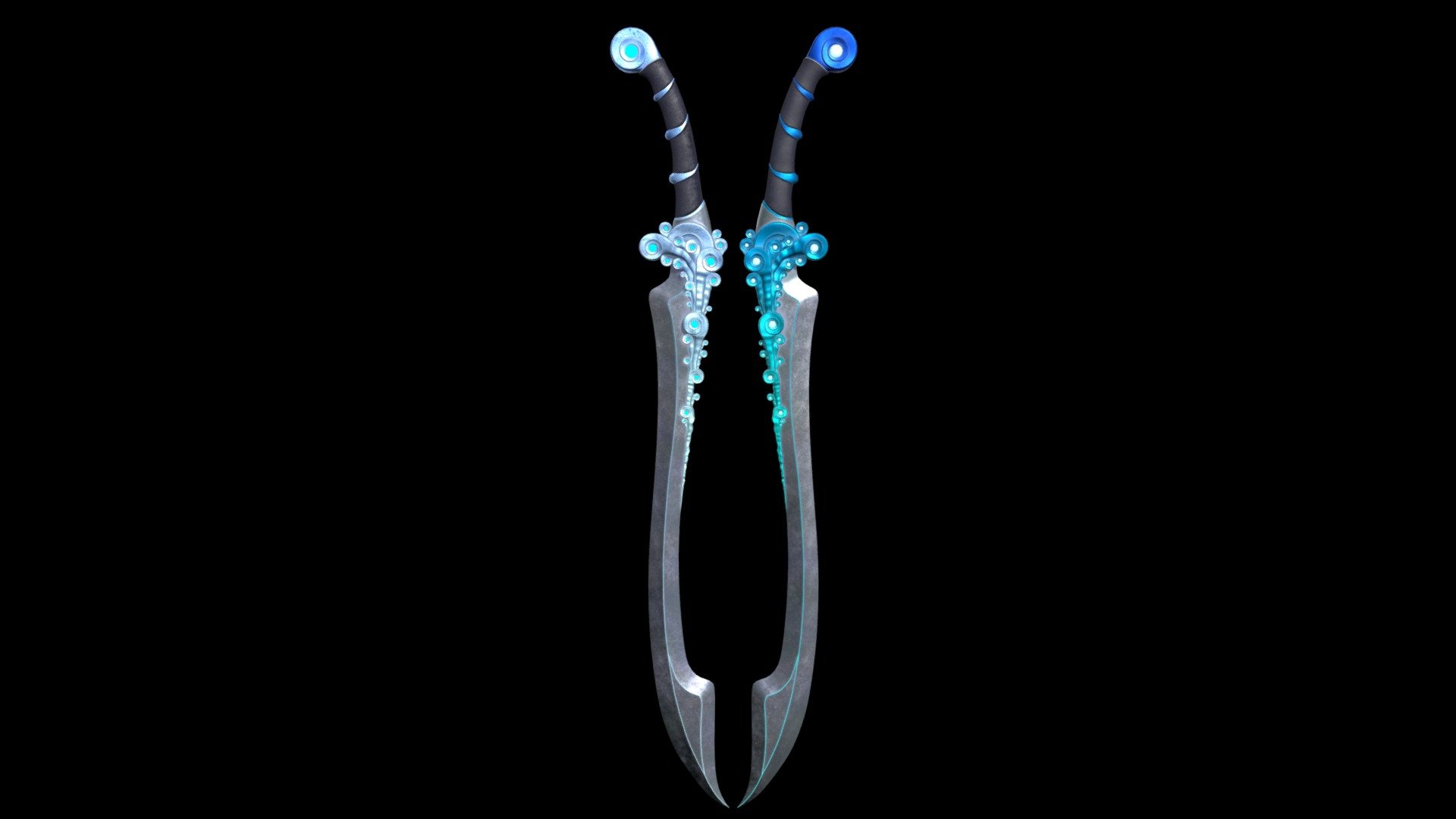 Twin Scimitars Wind and Wave - 3D model by Seth Blaine (@SethBlaine ...