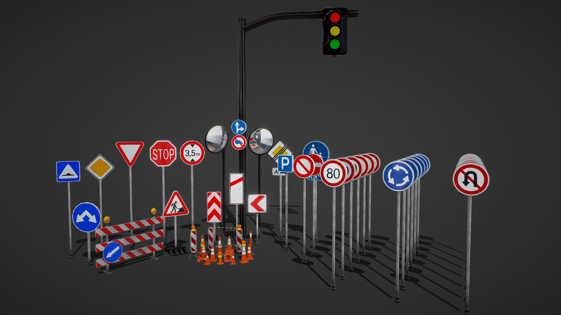 Traffic Signs - Buy Royalty Free 3D model by arloopa [f8823fd ...