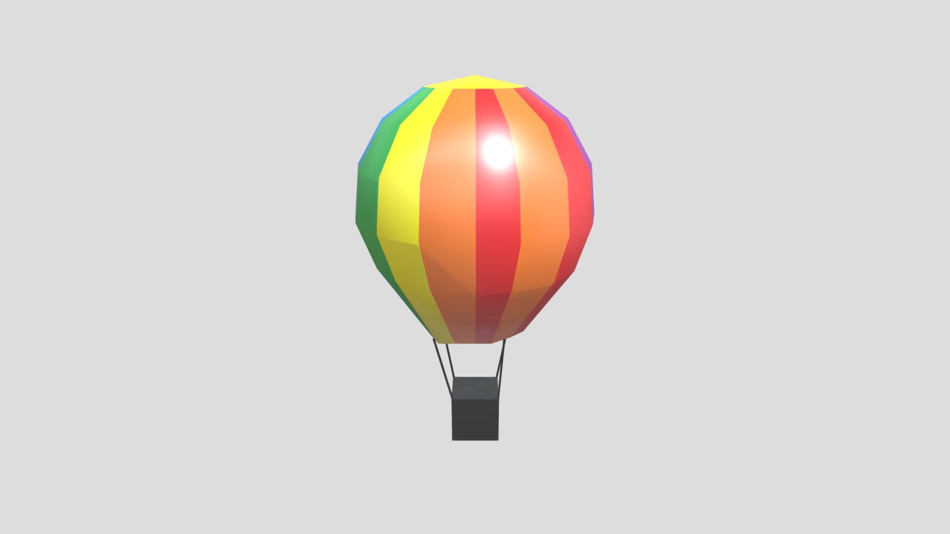 Hot Air Balloon Low Poly Optimized Game Ready - Download Free 3D model ...