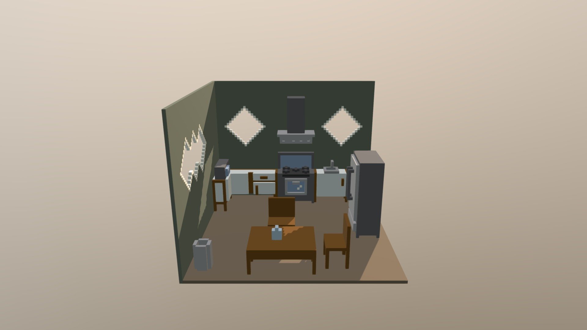 Cozinha 1 / 1Kitchen 3D Voxel - 3D model by LittleAF [f89126c] - Sketchfab
